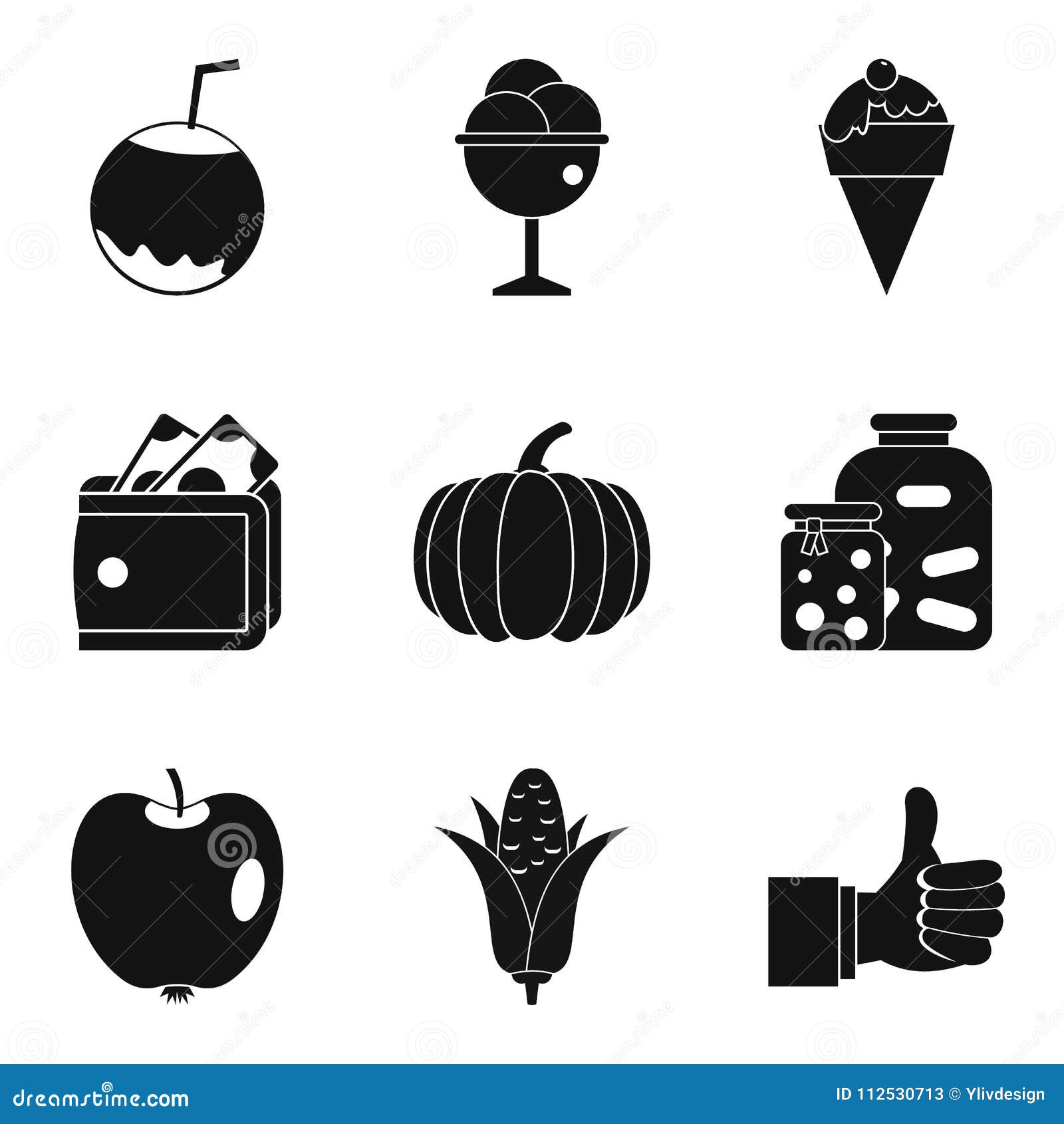 Vegan Dessert Icons Set, Simple Style Stock Vector - Illustration of ...