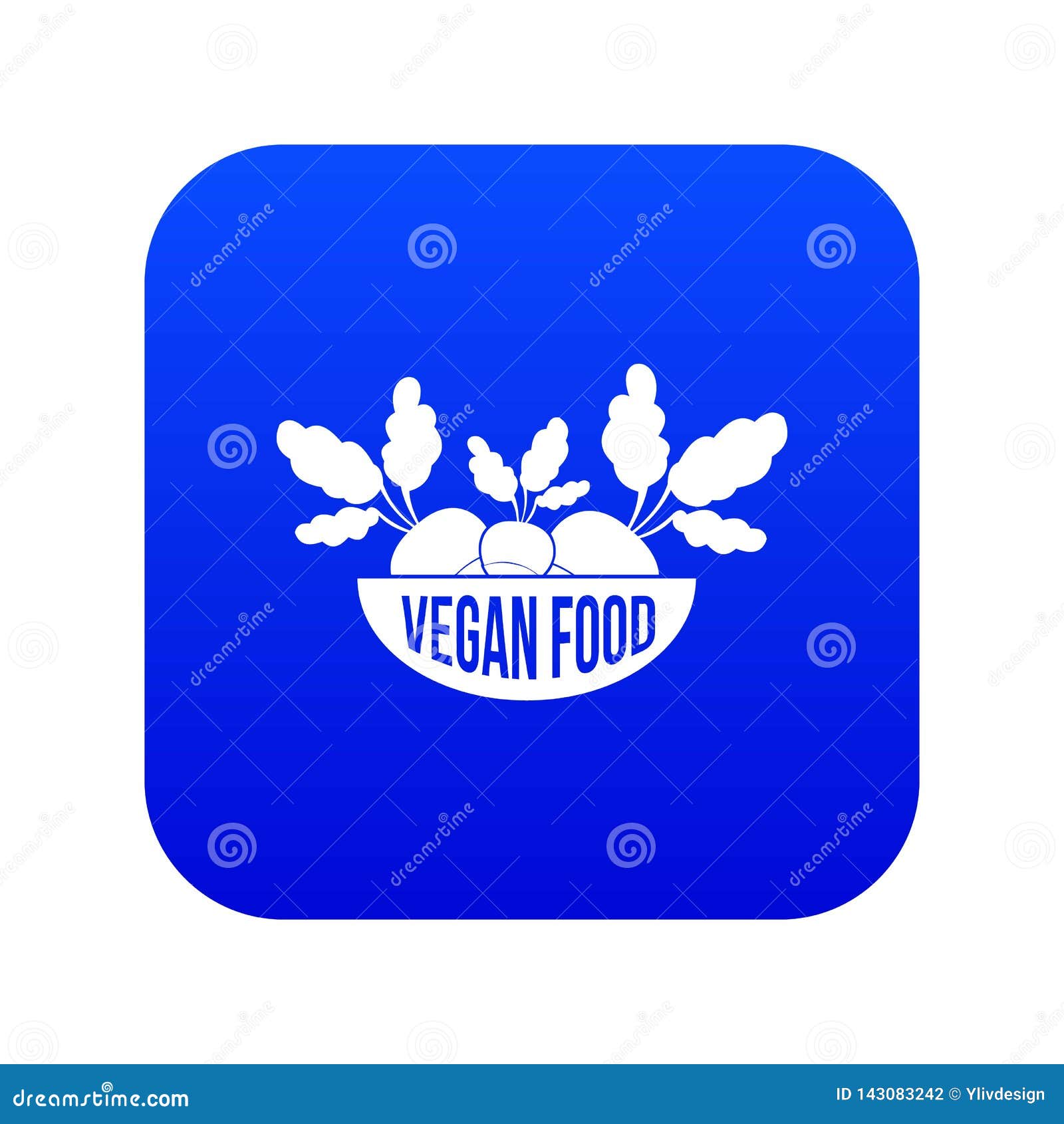 Vegan Food Icon Blue Vector Stock Vector - Illustration of band ...