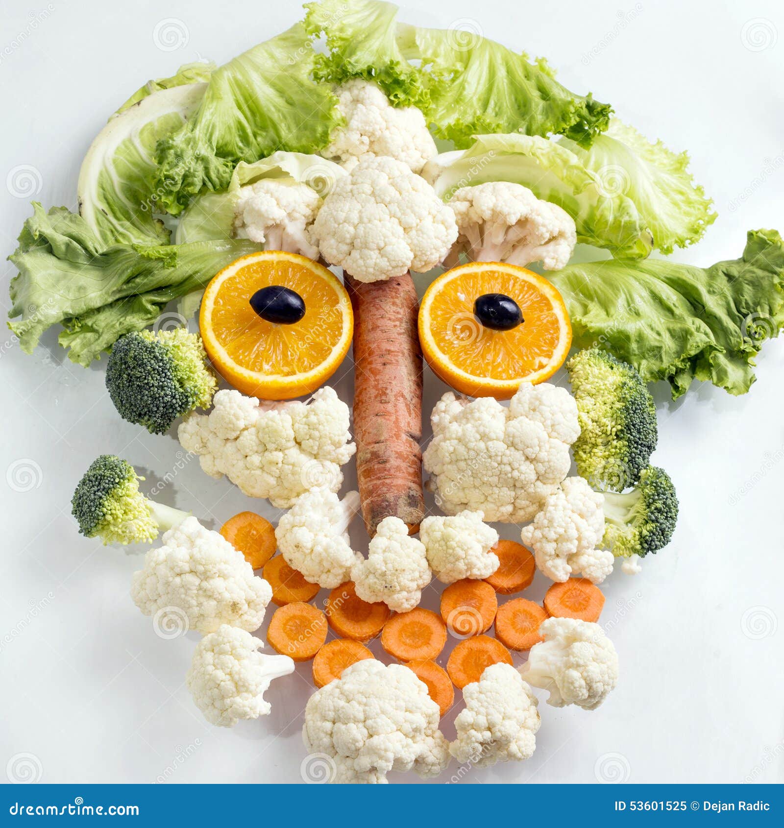 Vegan Head stock image. Image of eyes, fruit, olives - 53601525
