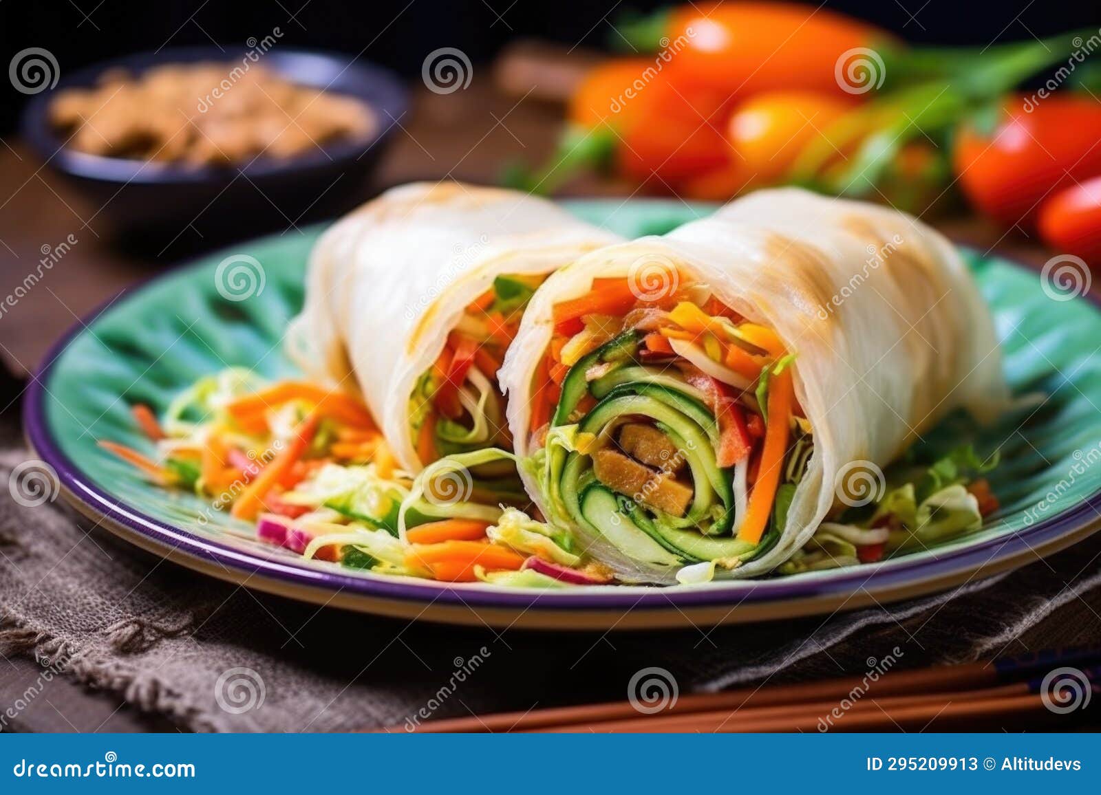 A Vegan Jianbing Filled with Colorful Vegetables Stock Image - Image of ...