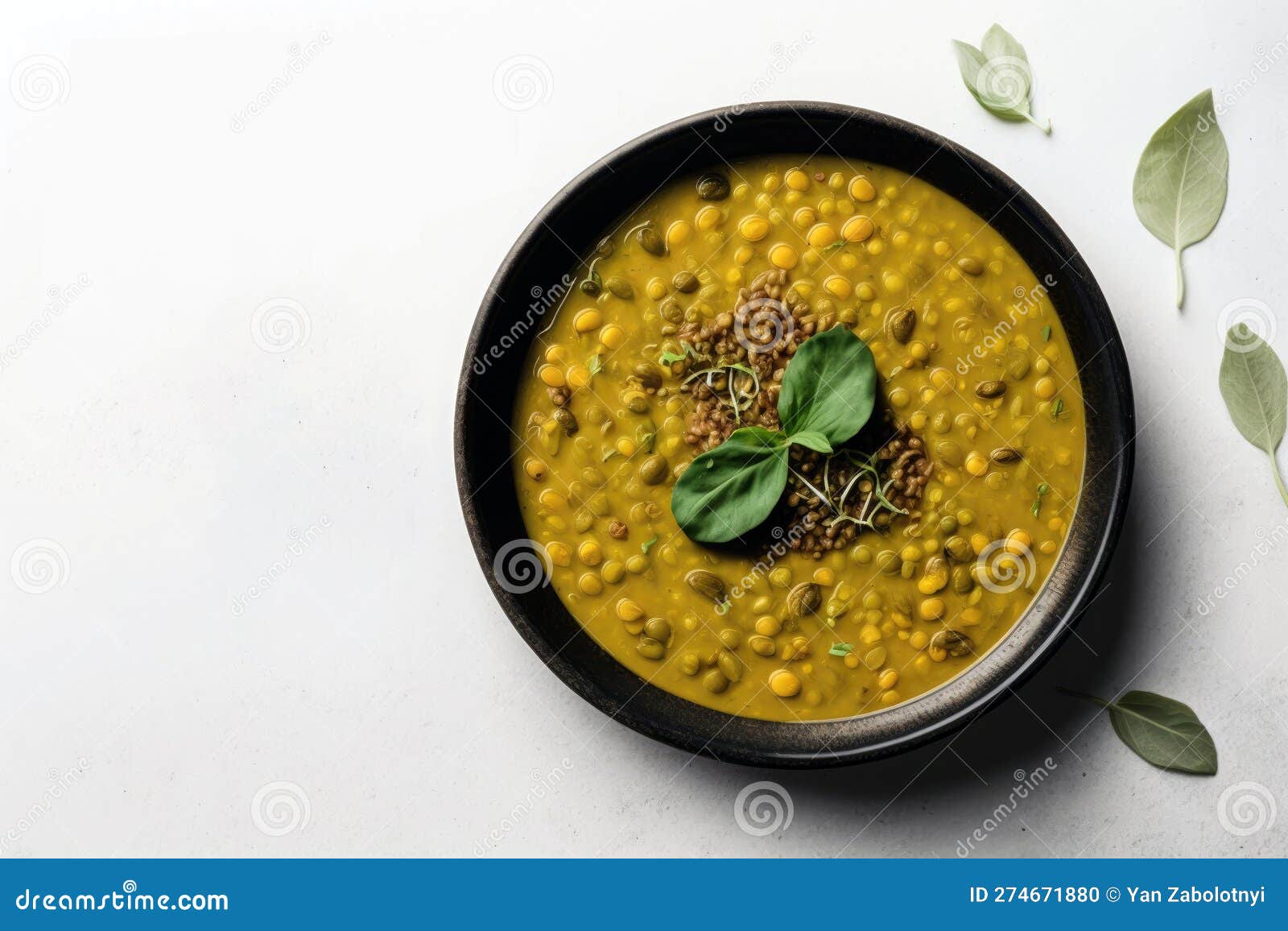 Vegan Lentil Dal on a White Background. Generative AI Stock ...