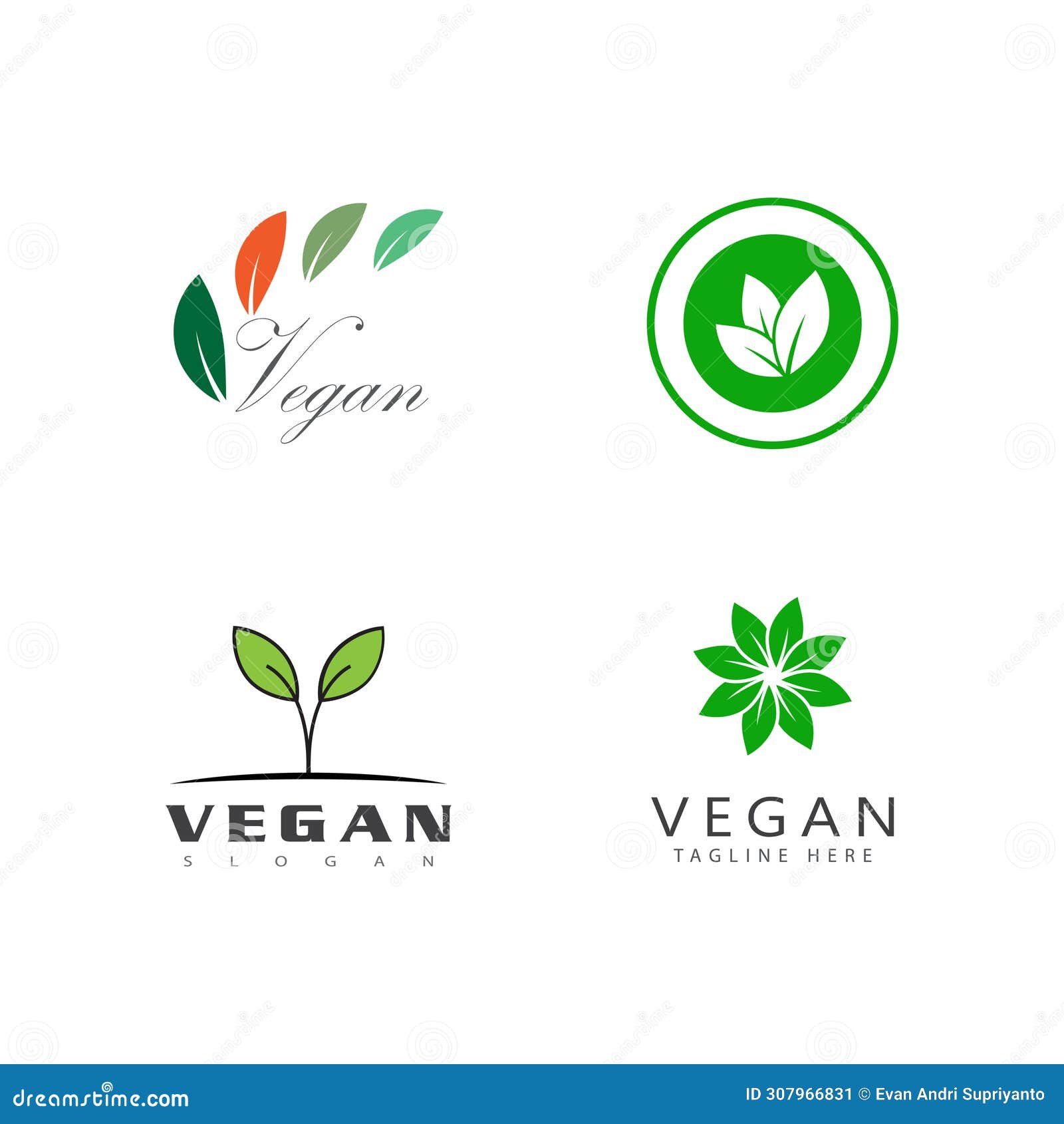 Vegan Logo Vector Template Symbol Design Stock Vector - Illustration of ...
