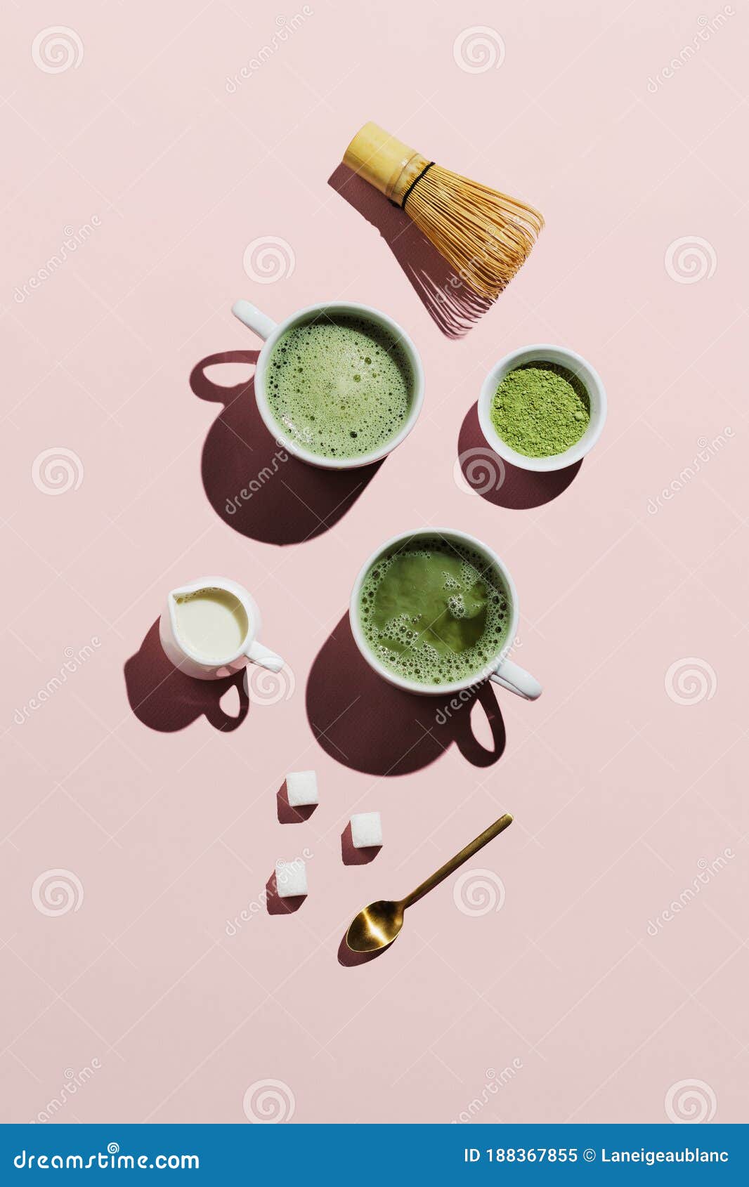Matcha Tea Cup On Pink Background Royalty-Free Stock Image ...