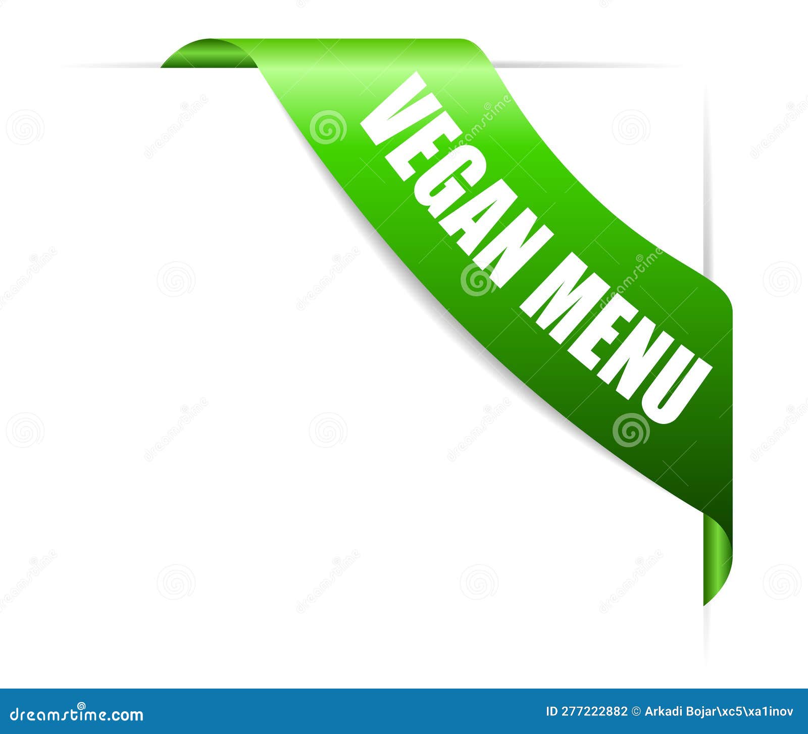 Vegan menu corner ribbon stock vector. Illustration of suitable - 277222882