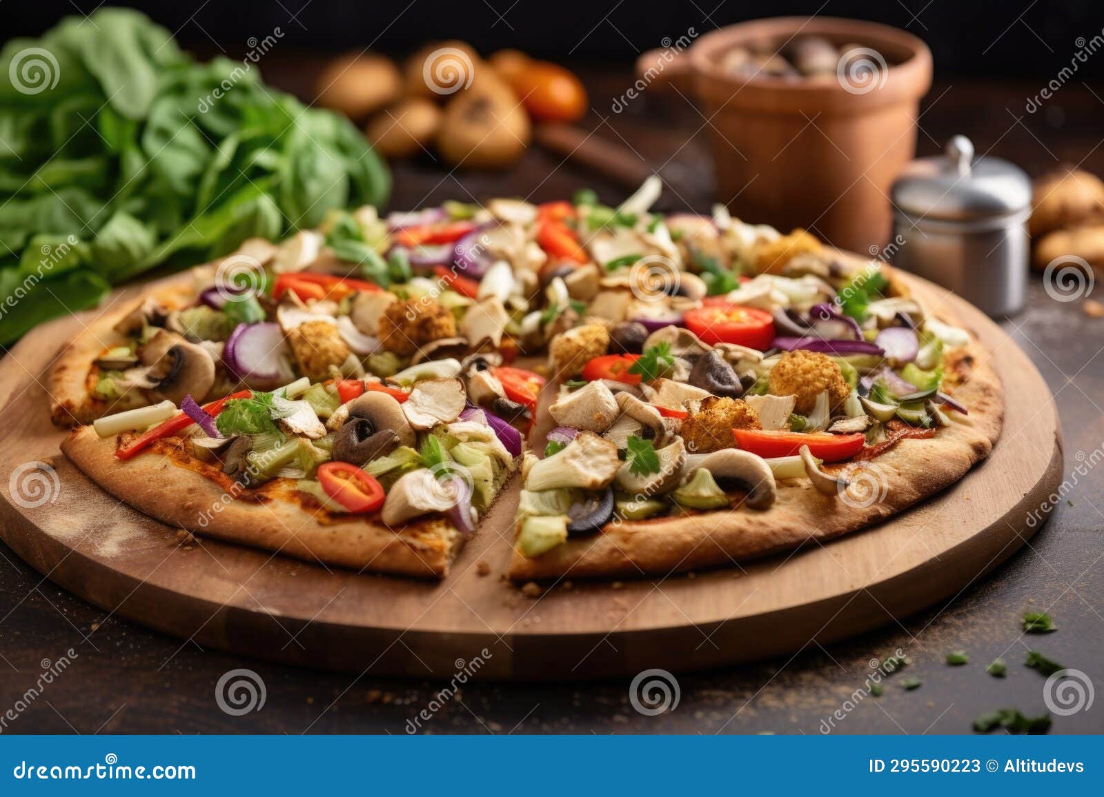 Vegan Pizza with a Variety of Vegetable Toppings Stock Image - Image of ...