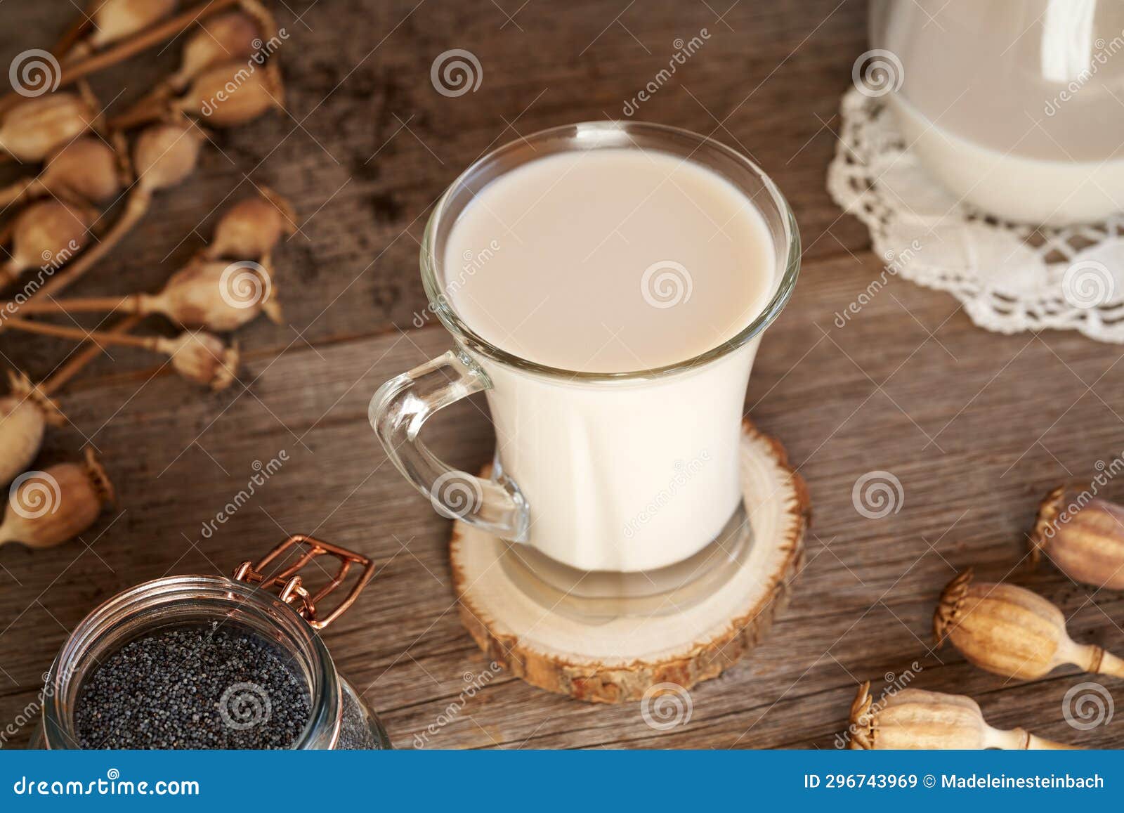 Vegan Poppy Seed Milk in a Glass Stock Image - Image of protein ...