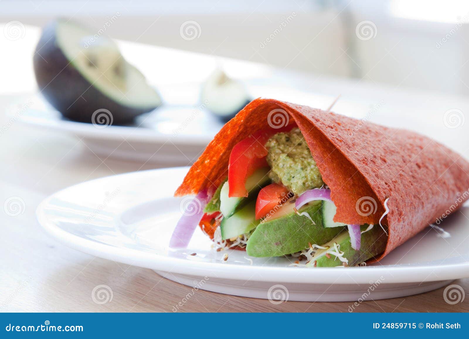 Vegan Raw Food Wrap stock image. Image of healthy, meal - 24859715