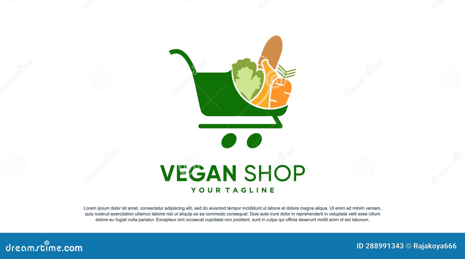 Vegan Shop Logo with Creative Element Concept Premium Vector Stock ...