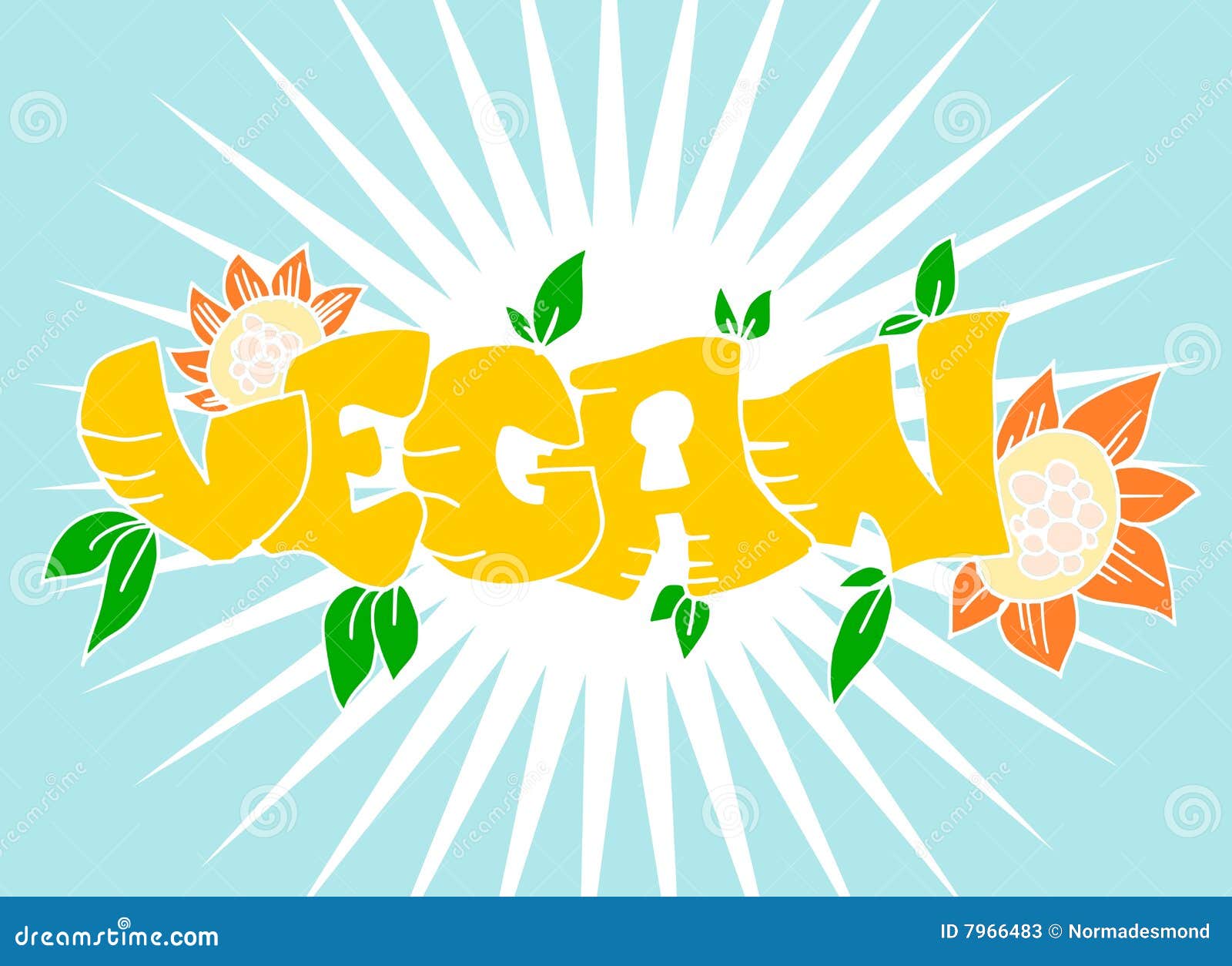 Vegan sign with sunflowers stock illustration. Illustration of ...