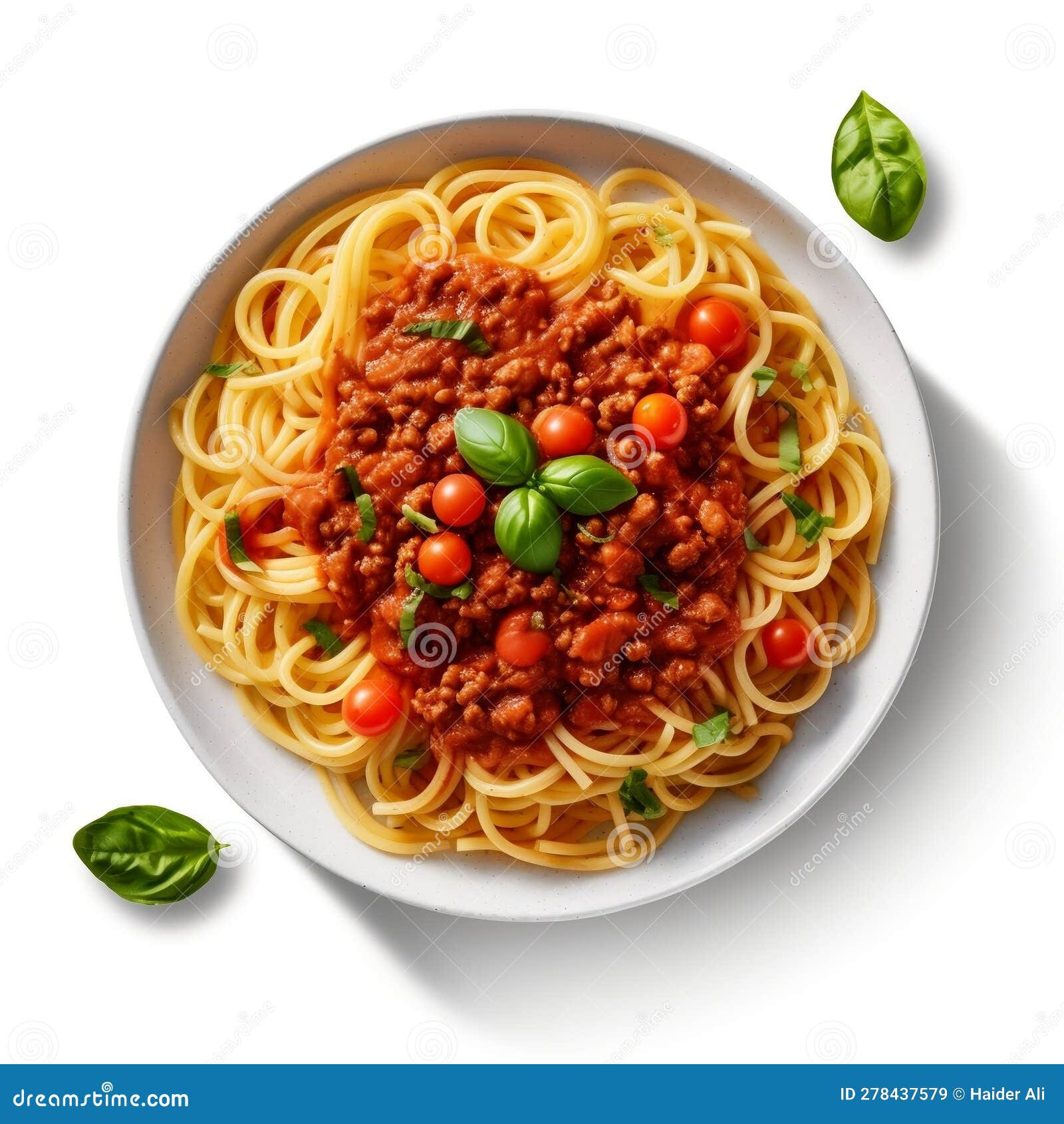 Vegan Spaghetti Bolognese On A Transparent Background. AI Stock Image ...