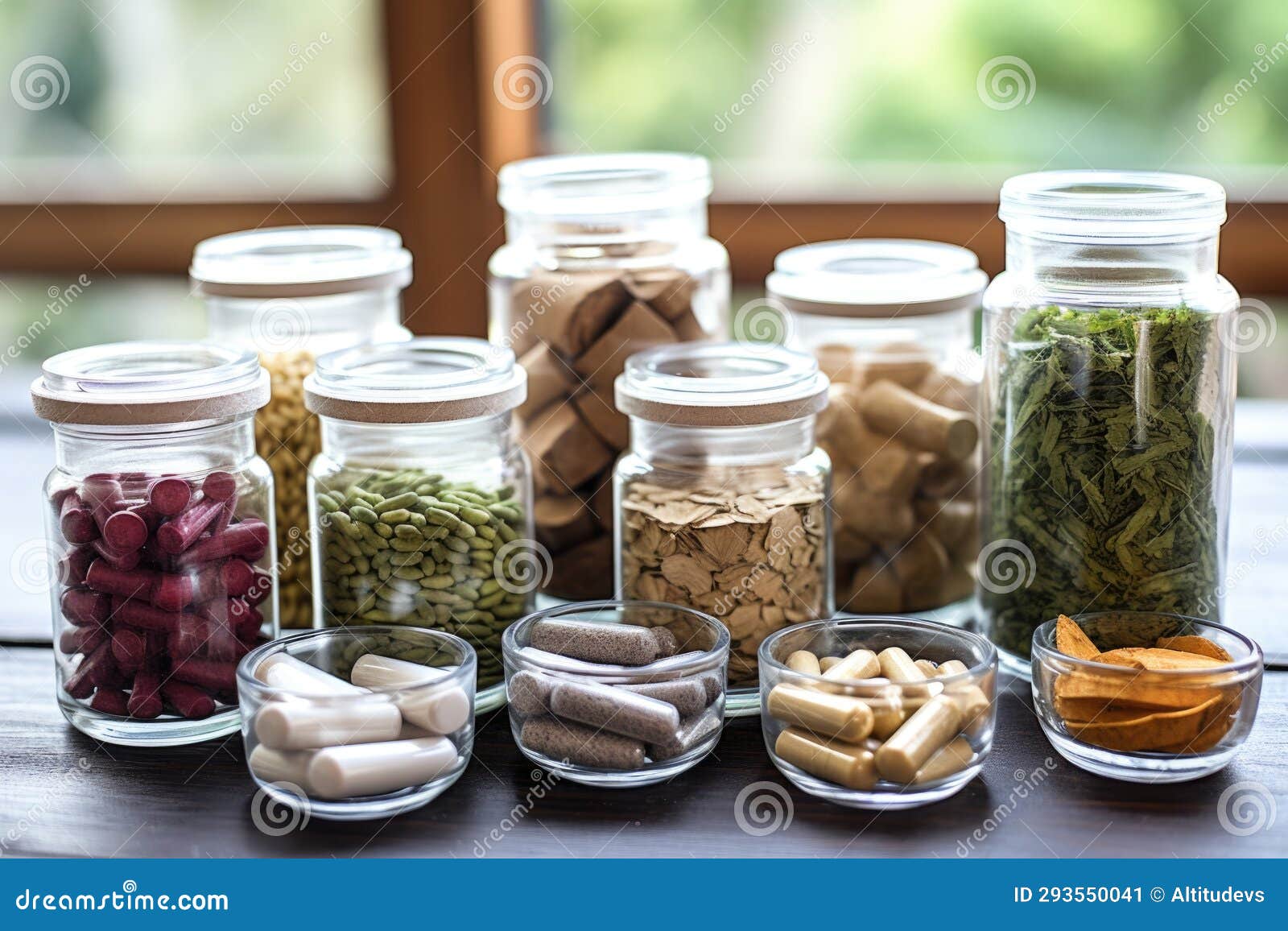 Vegan Supplements in Glass Containers Stock Illustration - Illustration ...