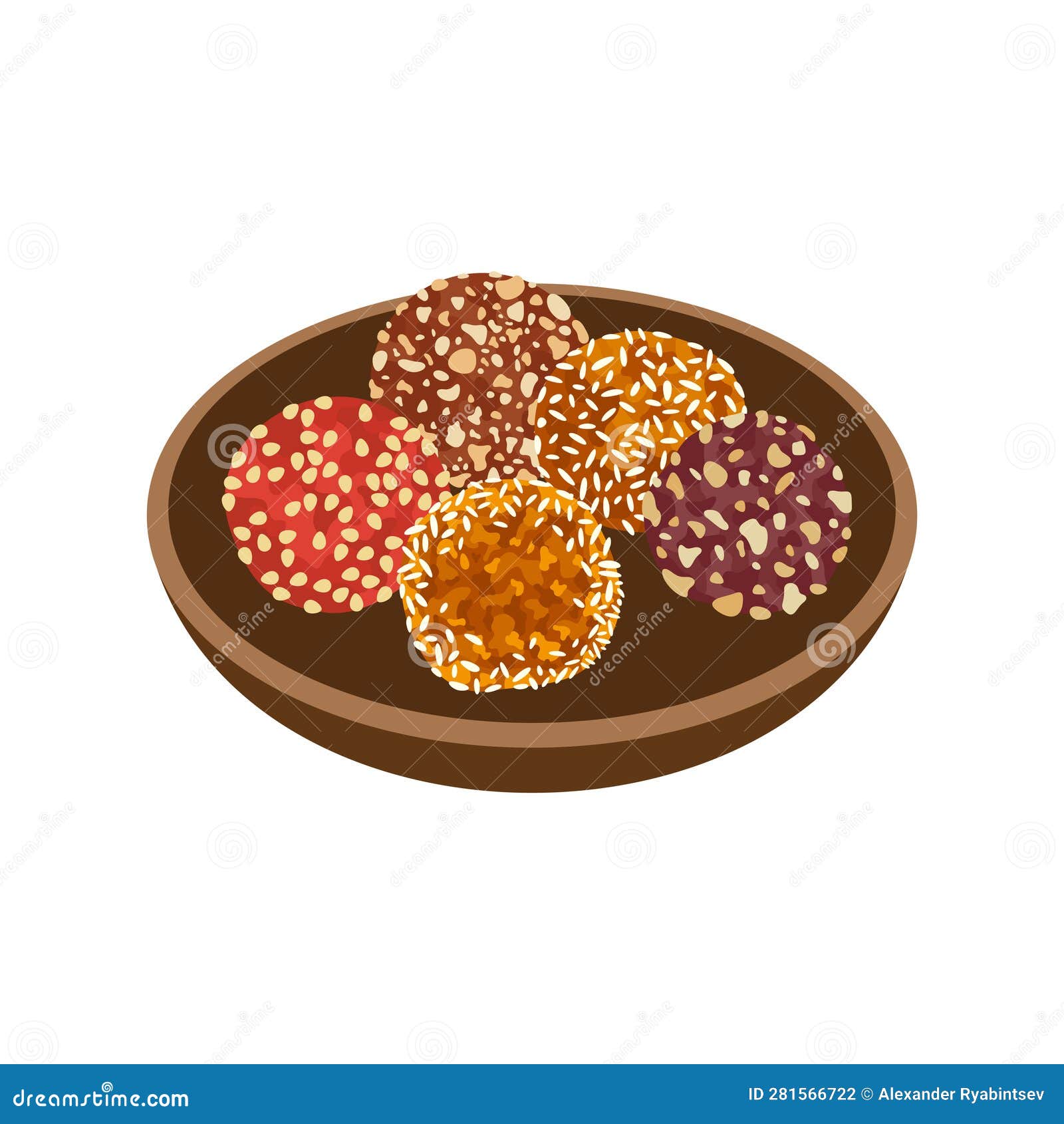 Vegan Sweet Bites Vector Illustration. Healthy Snack. Stock Vector ...
