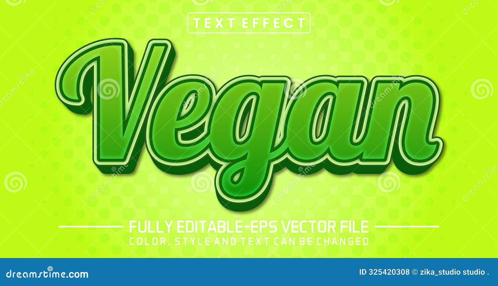 Vegan Text Editable Style Effect Stock Vector - Illustration of ...