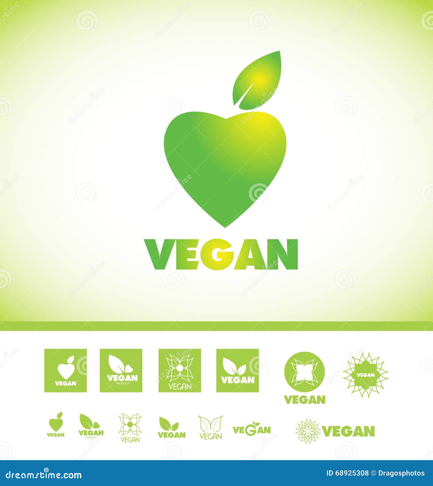 Vegan text logo icon set stock vector. Illustration of love - 68925308