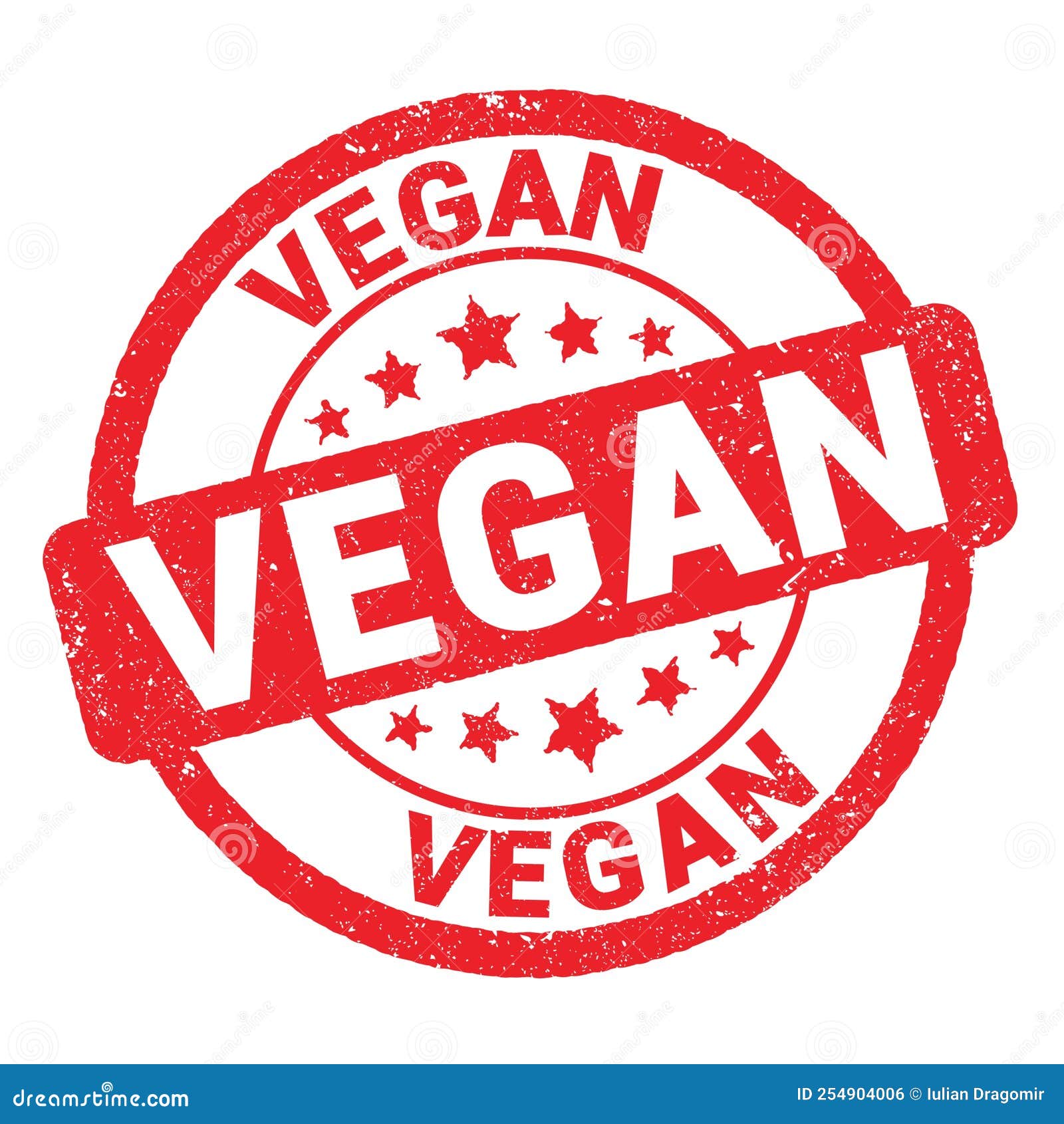 VEGAN Text Written on Red Stamp Sign Stock Illustration - Illustration ...