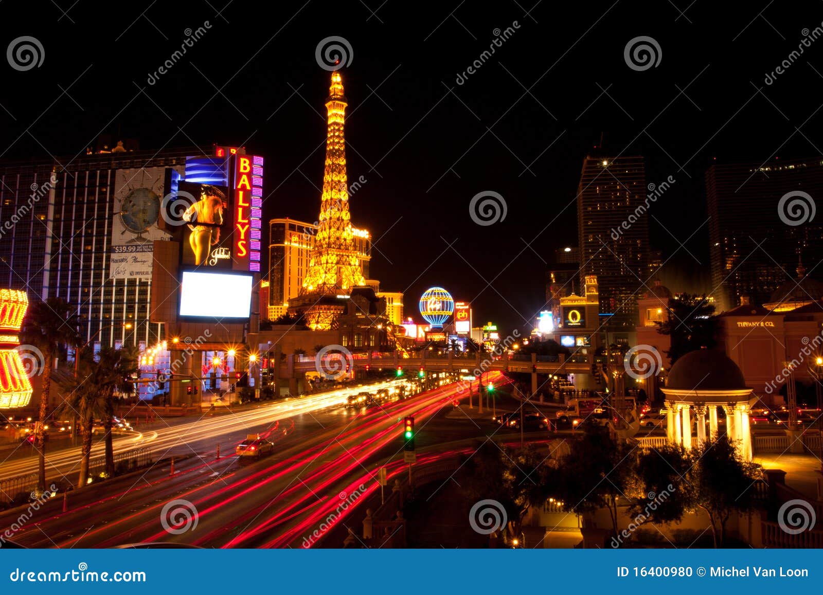 Vegas by night editorial image. Image of signs, night - 16400980