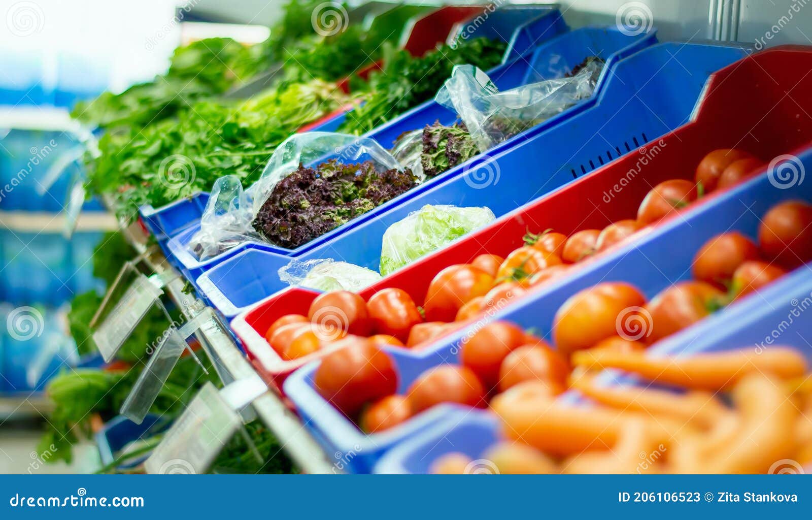 Fresh Loose Vegetables in the Aisle of the Supermarket Stock Image ...
