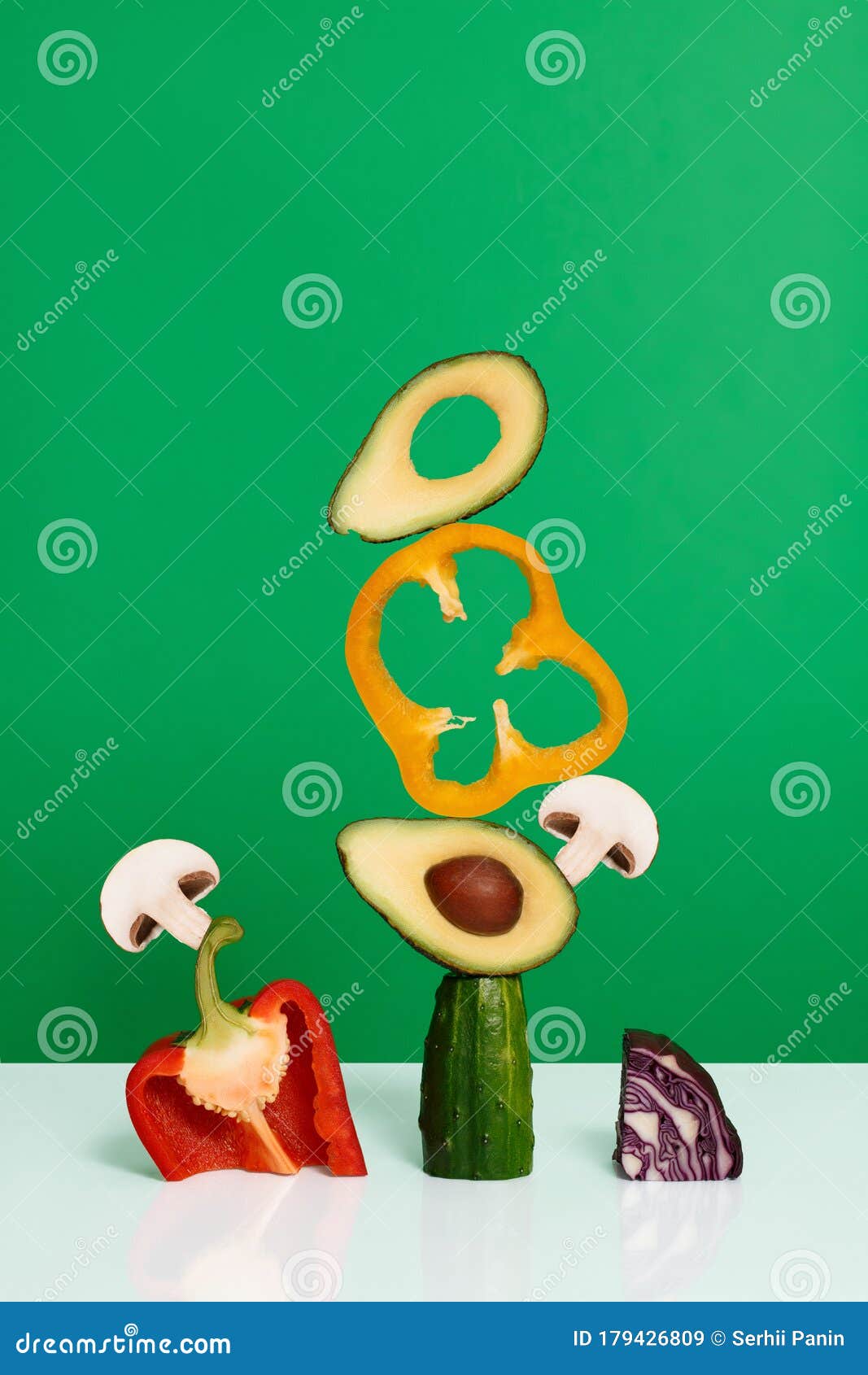 Vegetable Art Composition - Abstract Construction with Copy Space Stock ...
