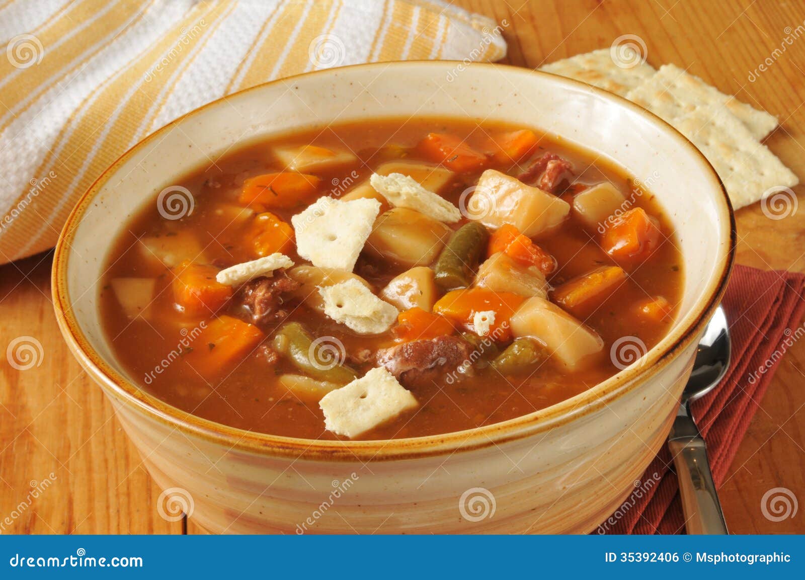 Vegetable beef soup stock photo. Image of lunch, beef - 35392406