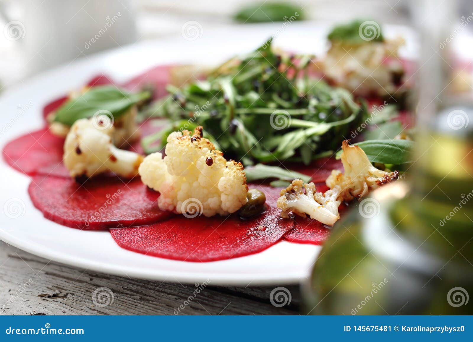 Vegetable Beetroot Carpaccio with the Addition of Cauliflower and Green ...
