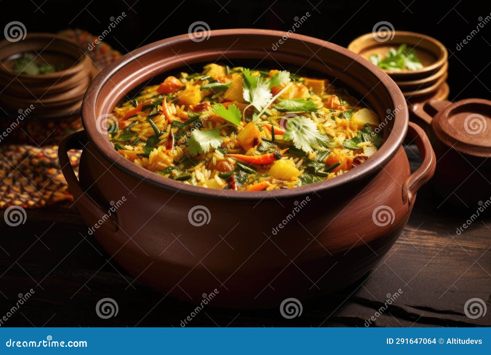Vegetable Biryani Served in a Large Clay Pot Stock Photo - Image of ...