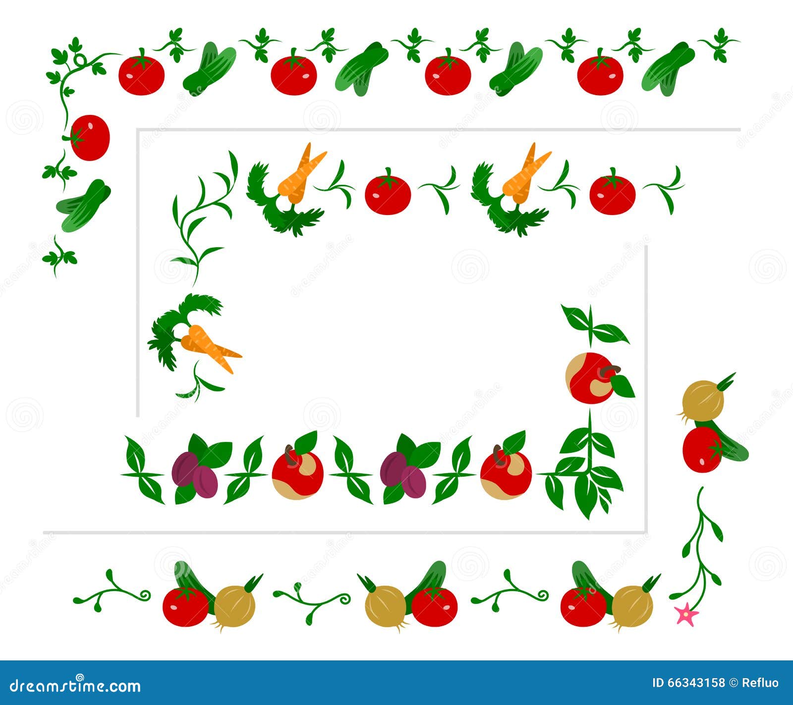 Vegetable borders set stock vector. Illustration of agriculture - 66343158