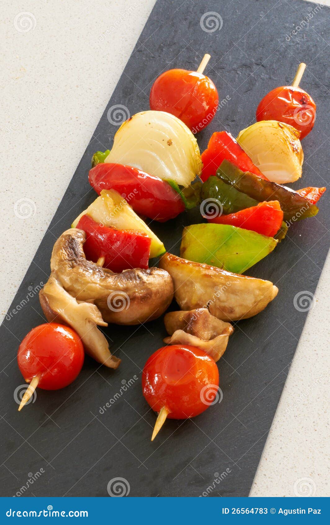 Vegetable brochettes stock image. Image of zucchini, food - 26564783