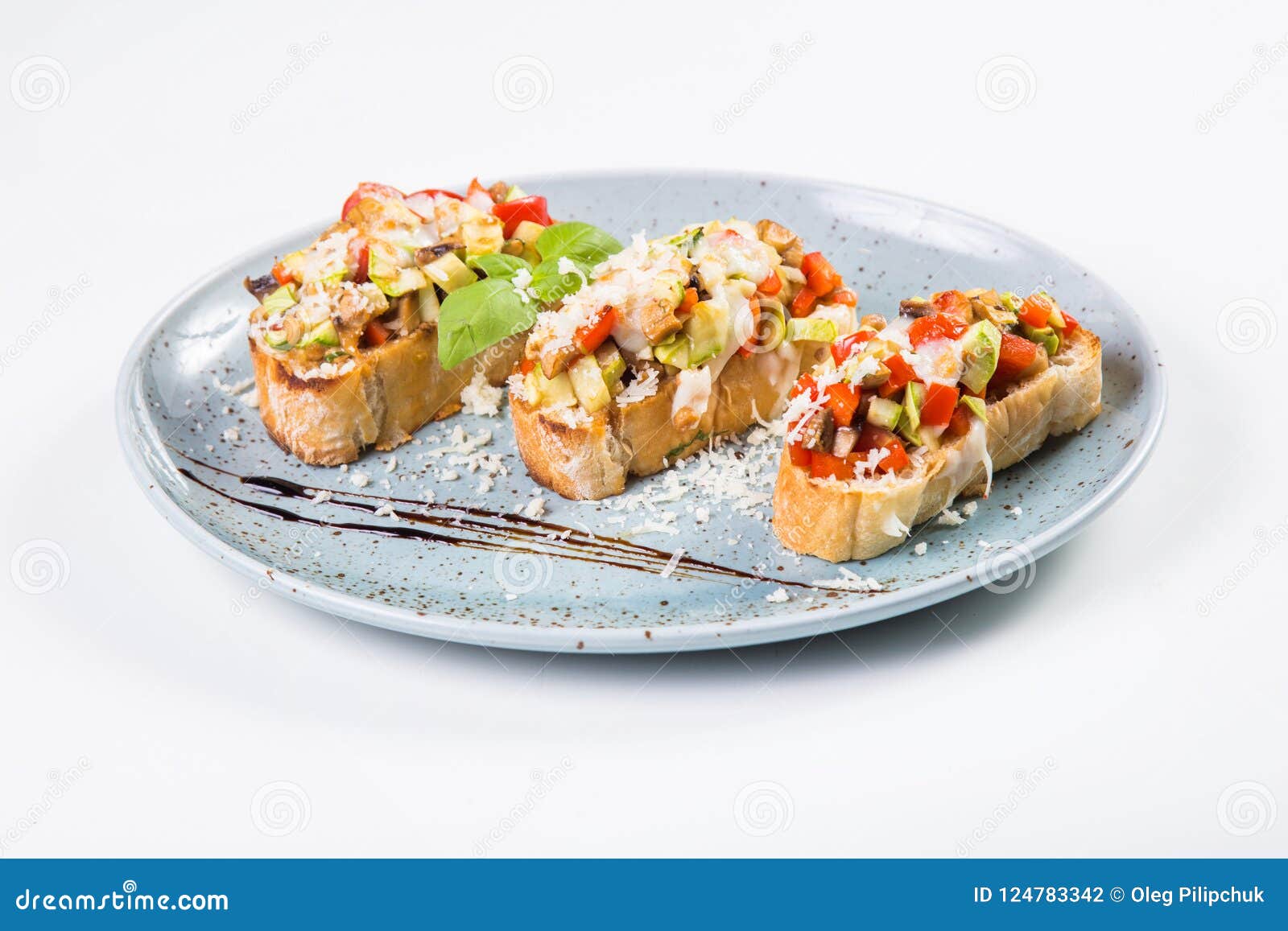 Vegetable Bruschetta in Studio Stock Photo - Image of italian, bread ...