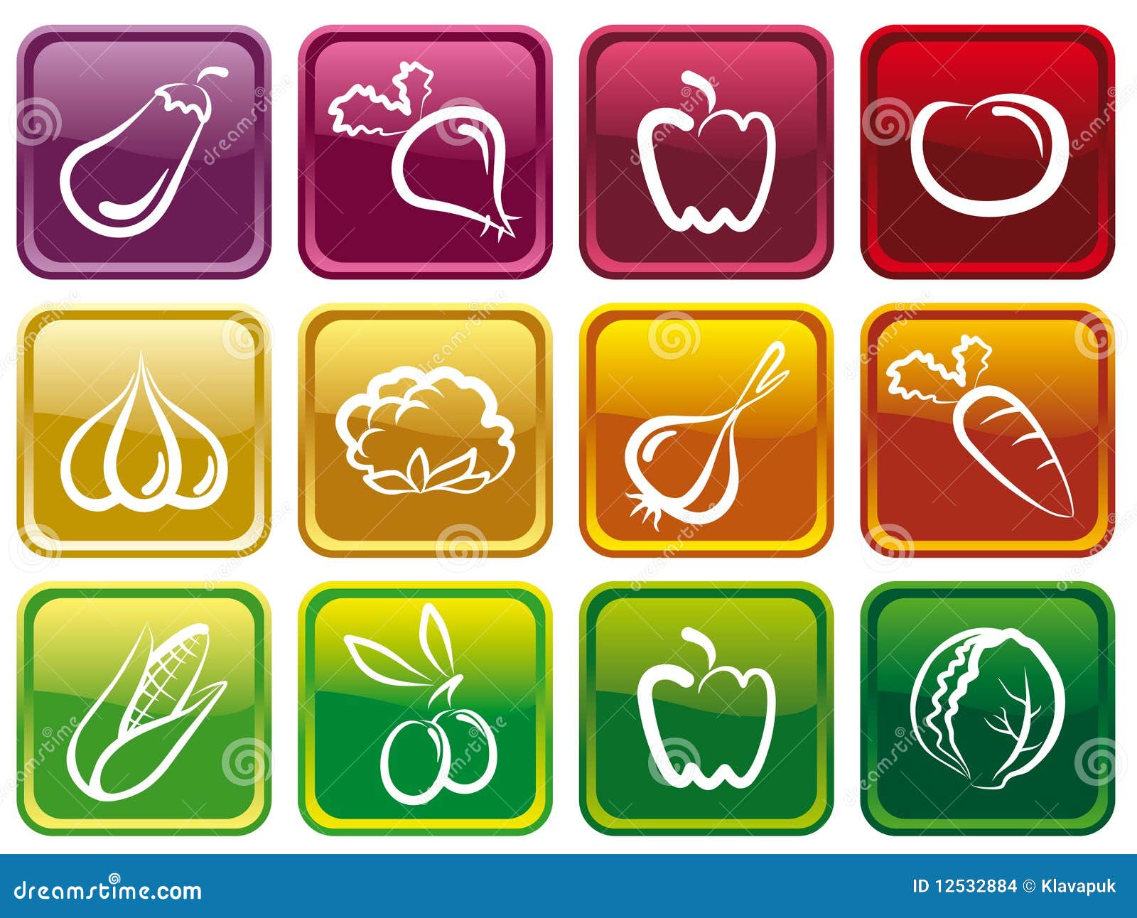Vegetable buttons stock vector. Illustration of corn - 12532884