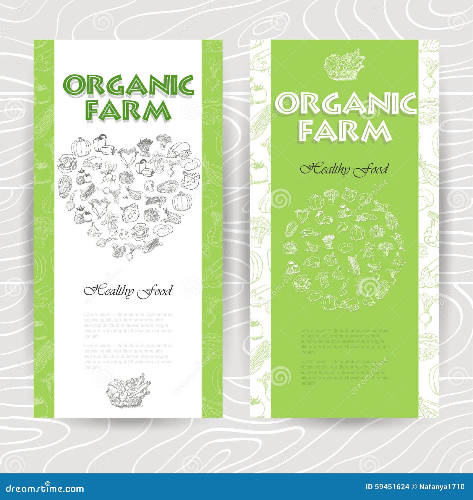 Vegetable Card Template. Organic Farm Stock Illustration - Illustration ...