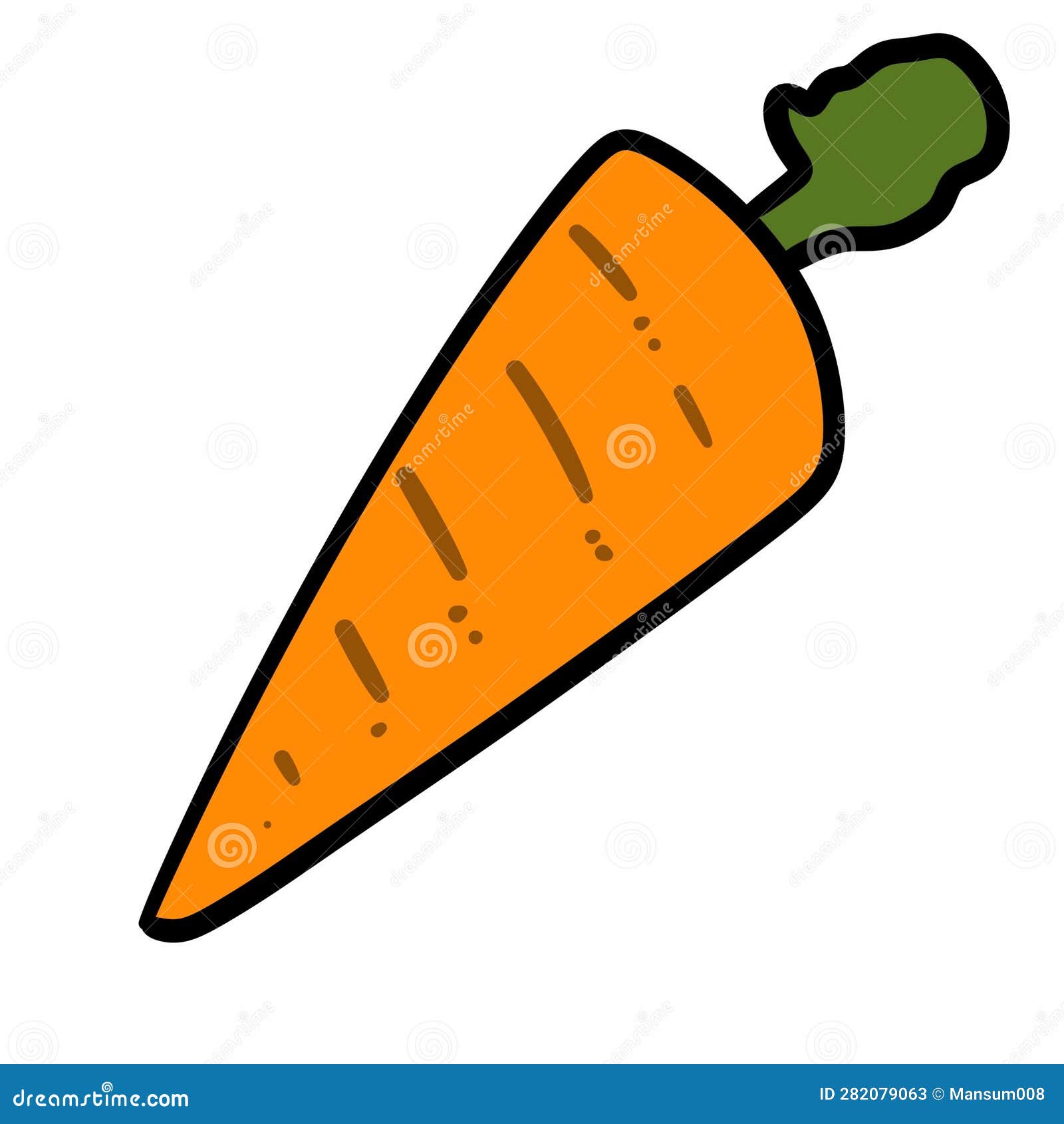 Vegetable Carrot Cartoon. Simple Illustration Stock Illustration ...