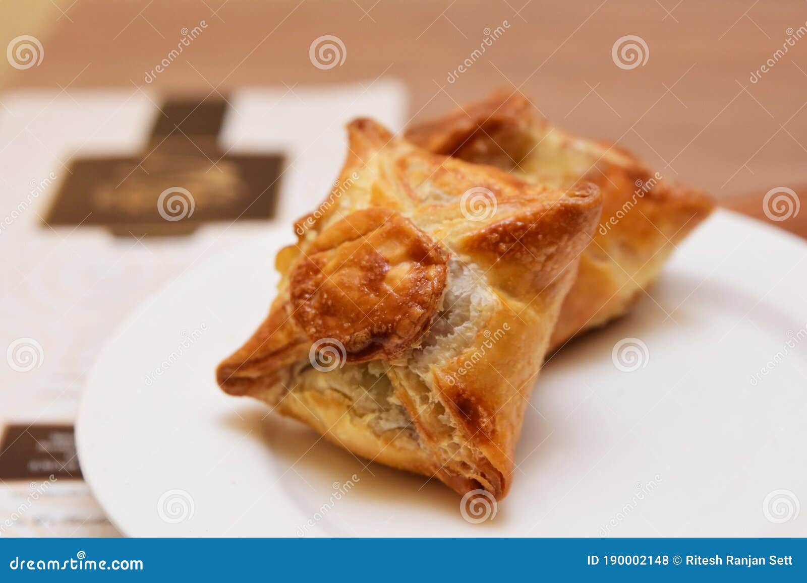 Vegetable and Chicken Pastries or Petis Stock Photo - Image of puff ...