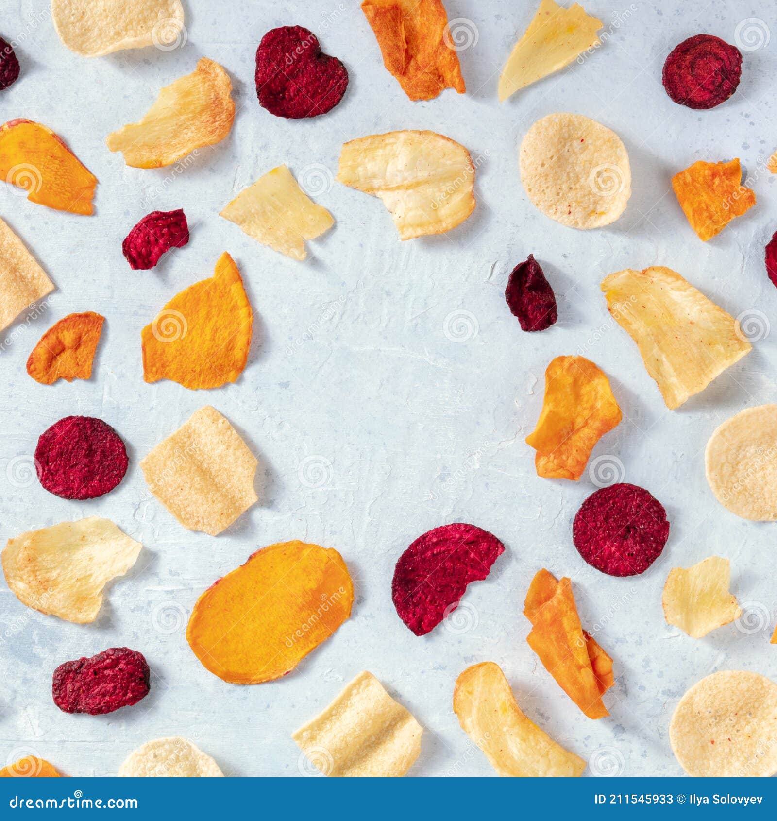 Vegetable Chips Square Design Template with a Place for Text Stock ...