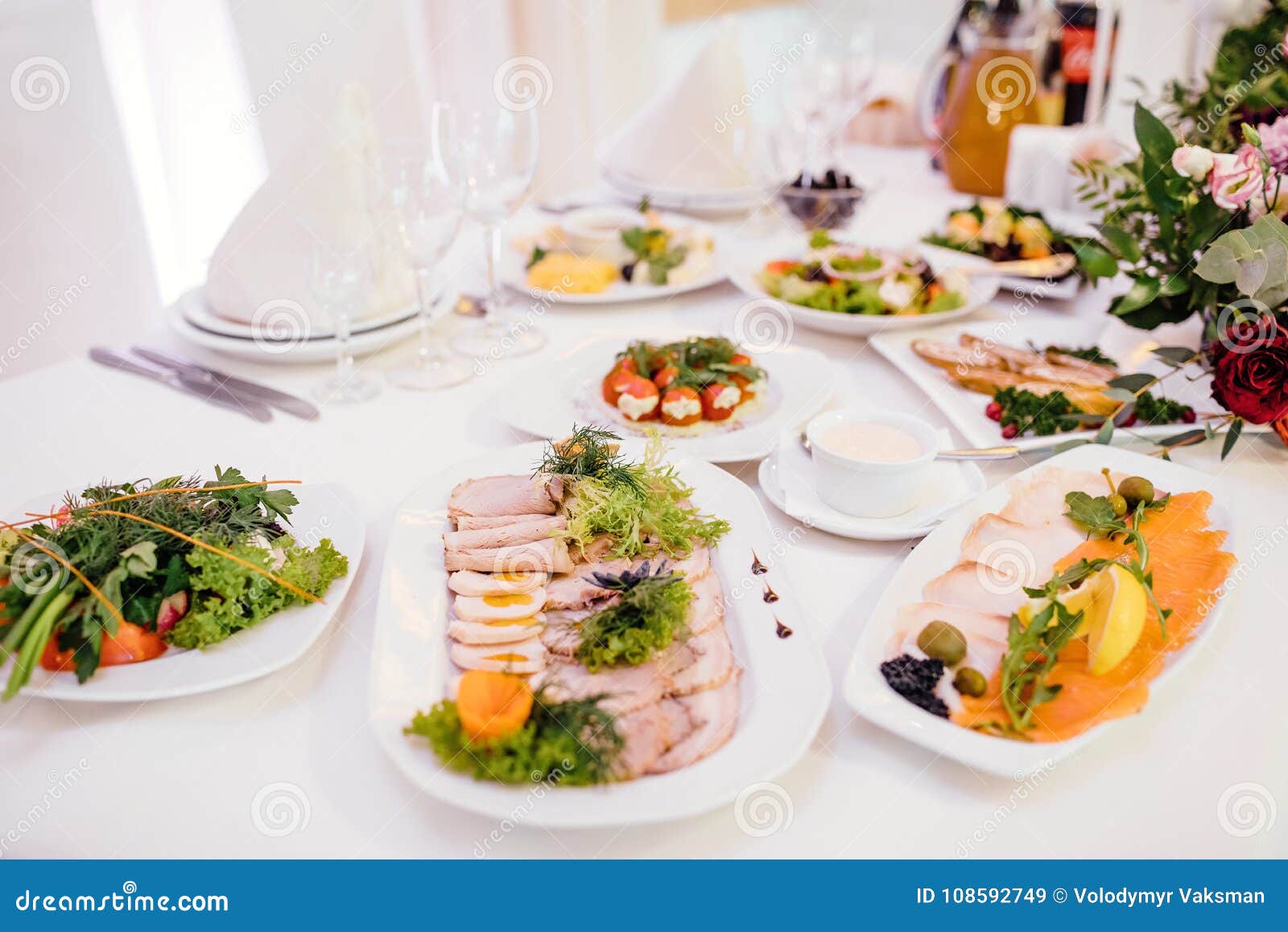 Vegetable and Cold Cuts Platter on the Table Stock Image - Image of ...