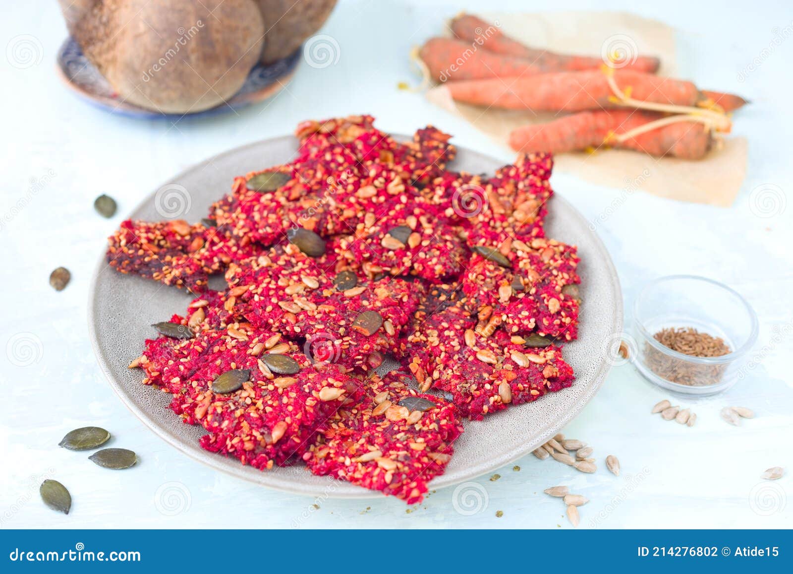 Beetroot crackers stock photo. Image of vegan, vegetable - 214276802