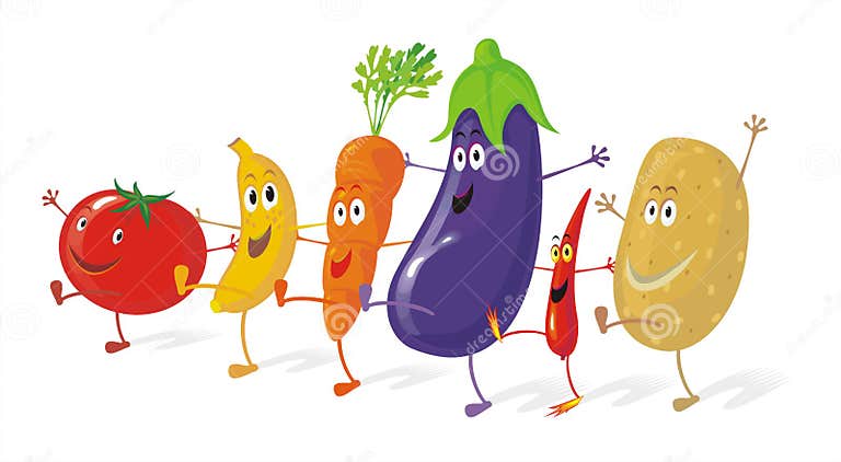 Vegetable Dancers stock illustration. Illustration of spice - 14344024