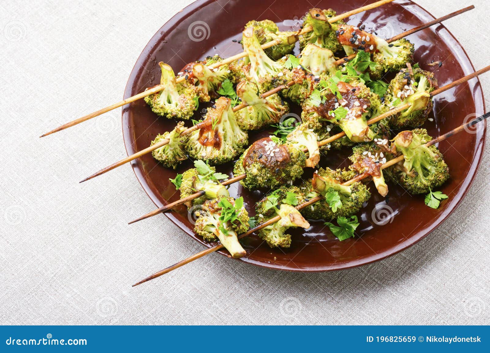 Kebab from Broccoli Cabbage Stock Image - Image of food, grill: 196825659