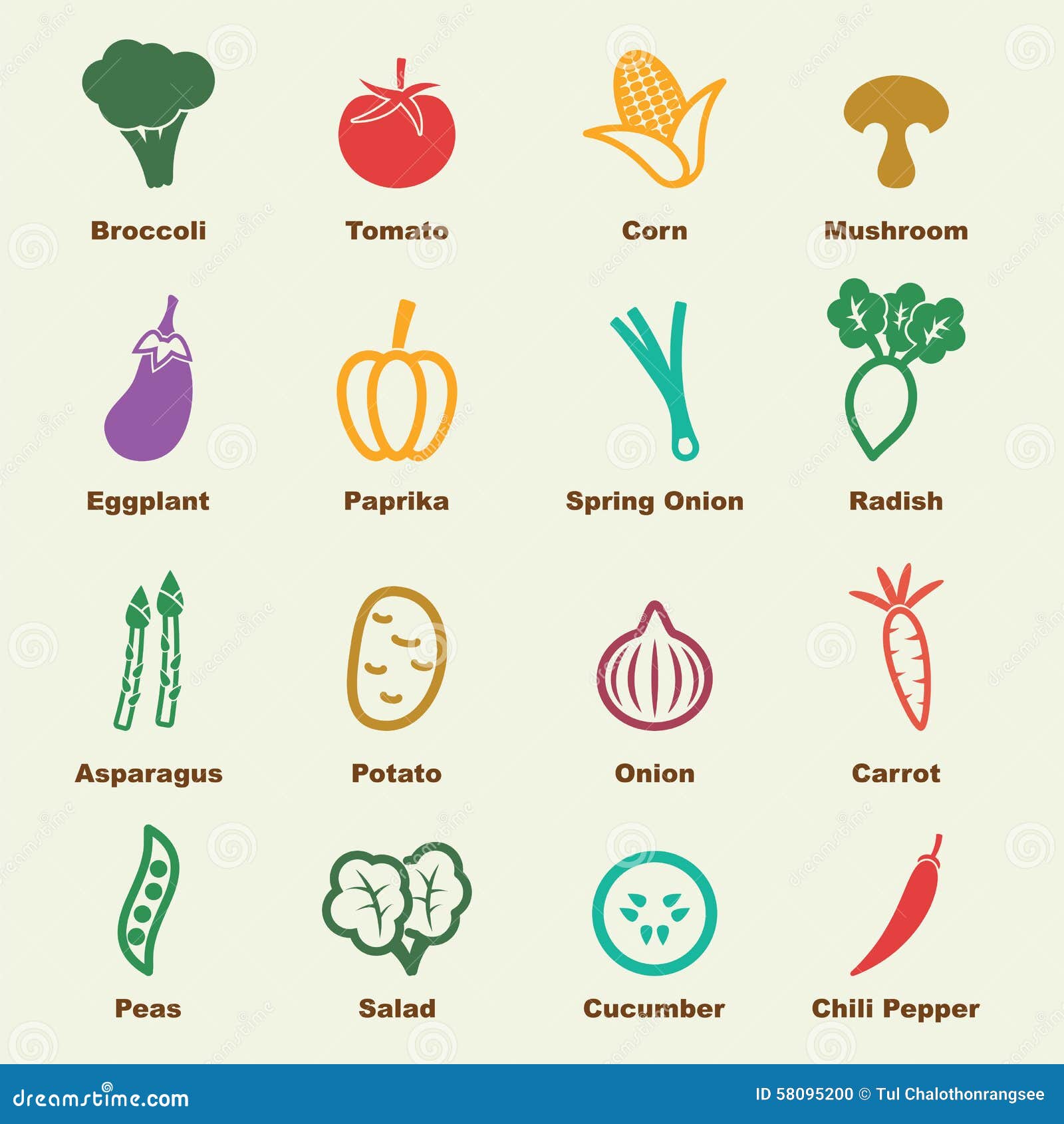 Vegetable elements stock vector. Illustration of capsicum - 58095200