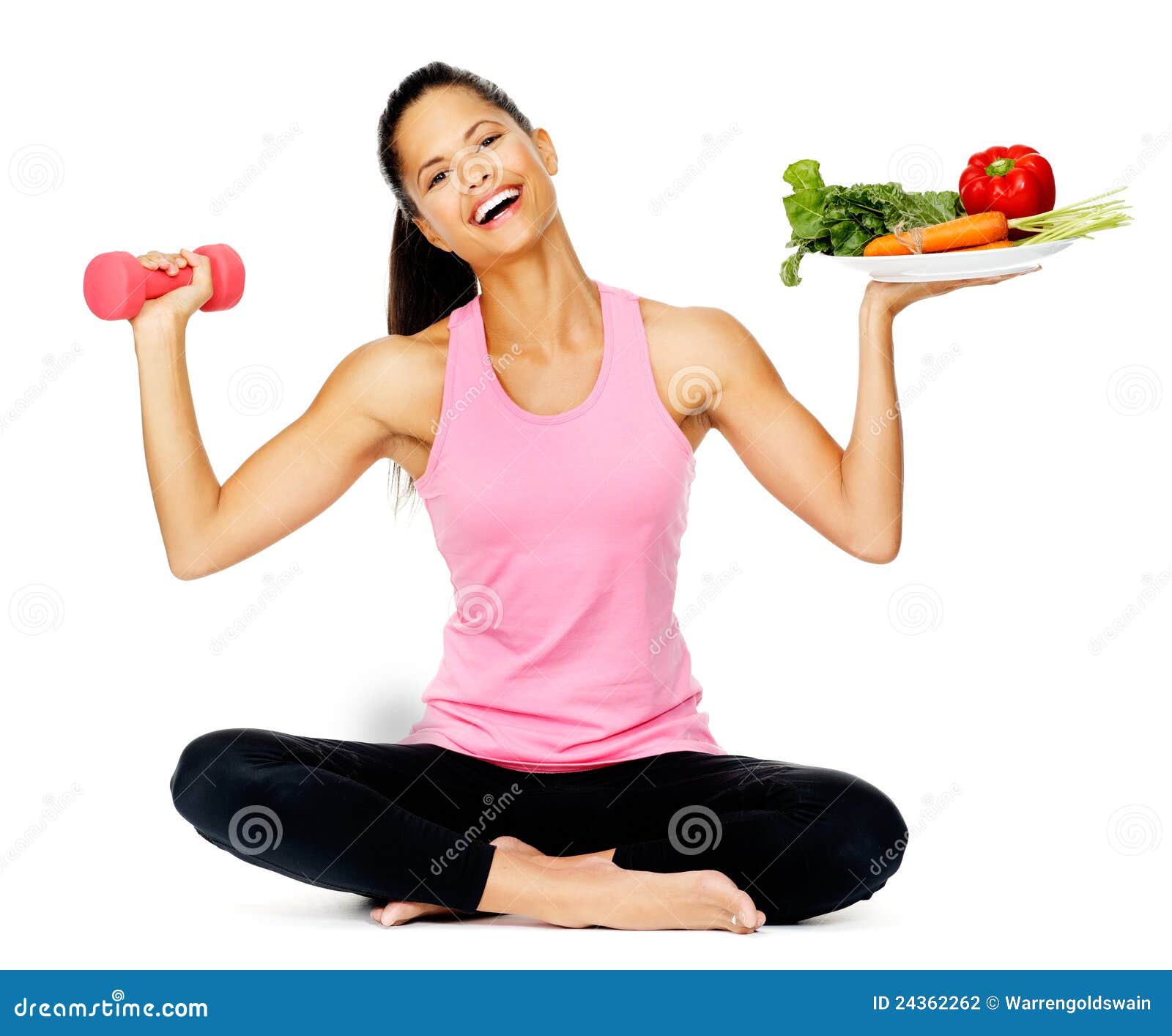 Vegetable exercise woman stock photo. Image of nourishment - 24362262