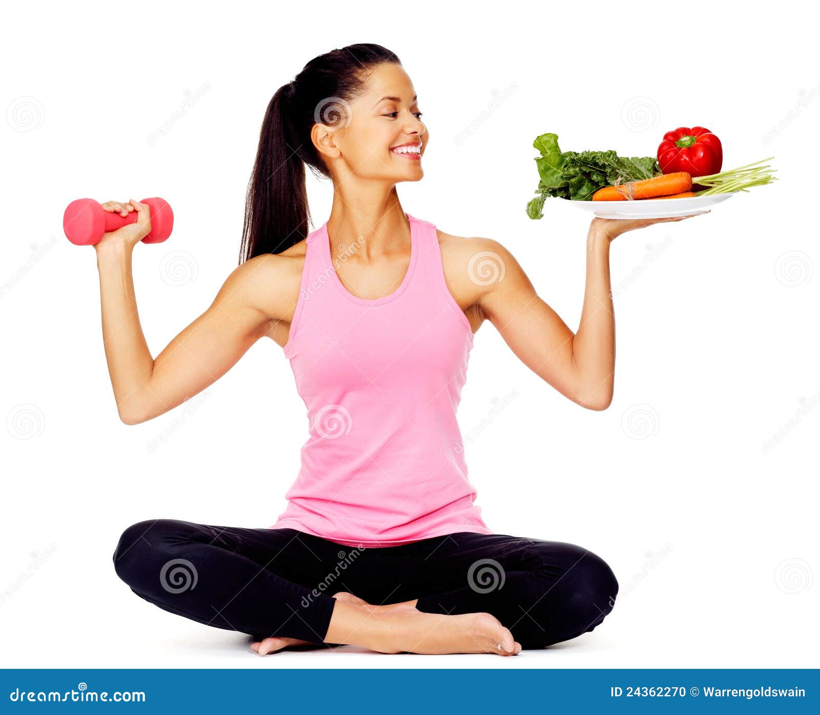 Vegetable exercise woman stock photo. Image of fitness - 24362270