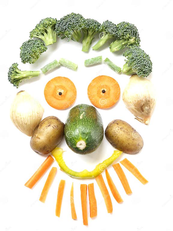 Vegetable Face stock photo. Image of pepper, potato, zucchini - 14042724