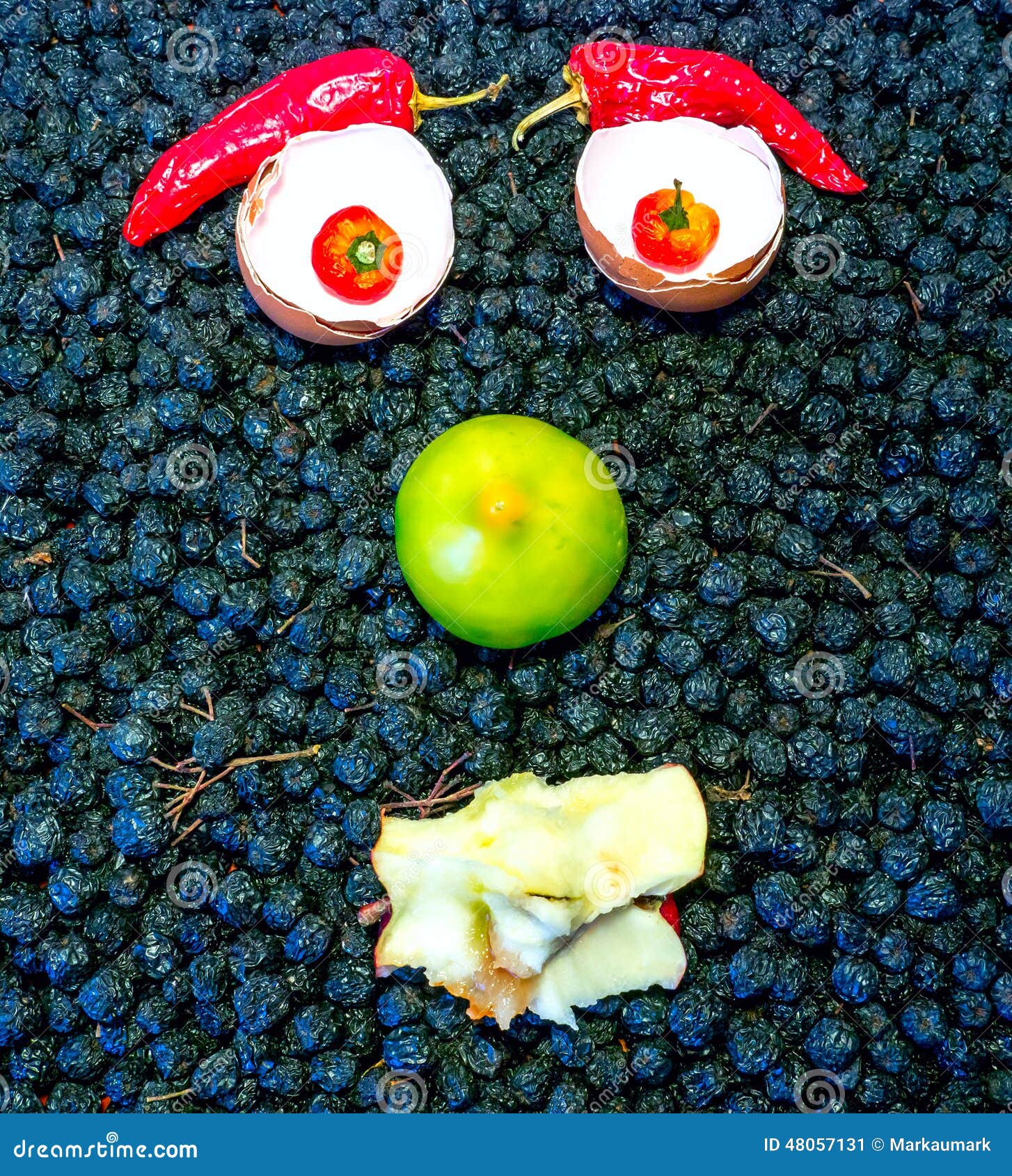 Vegetable face. stock image. Image of vegetarian, snack - 48057131