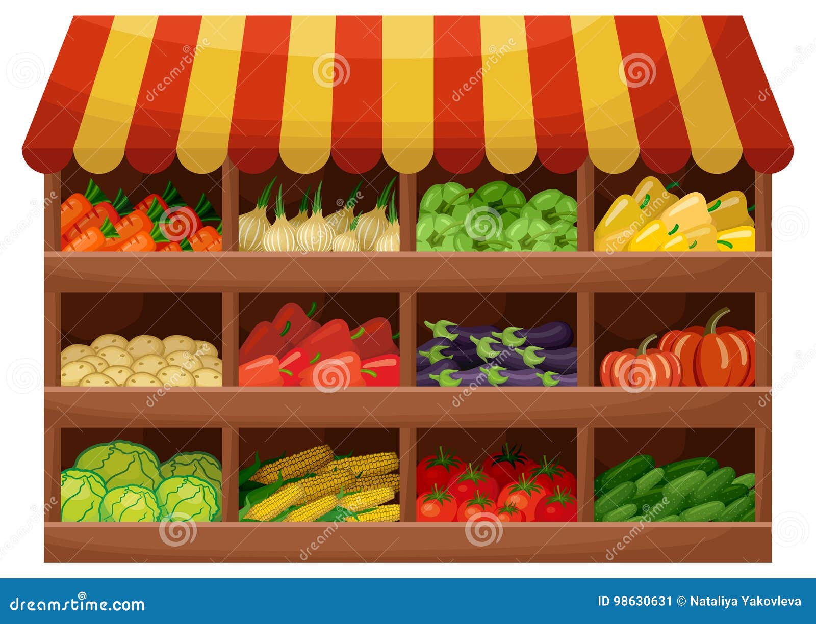 Vegetable farmer shop stock vector. Illustration of exhibition - 98630631