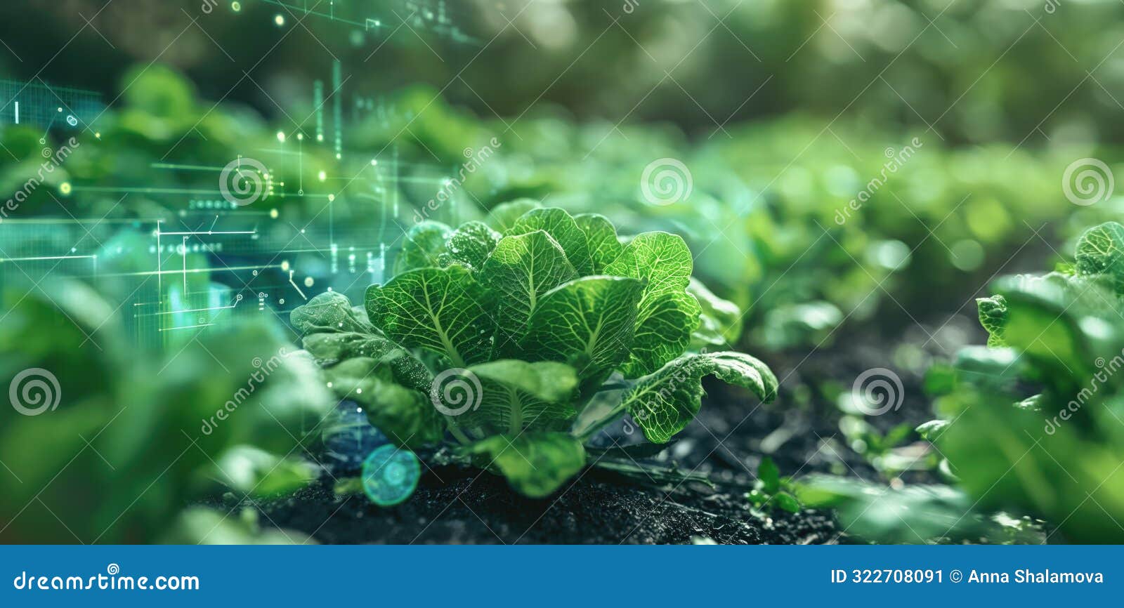 Vegetable Field With AI And Data Science Integration. Digital ...