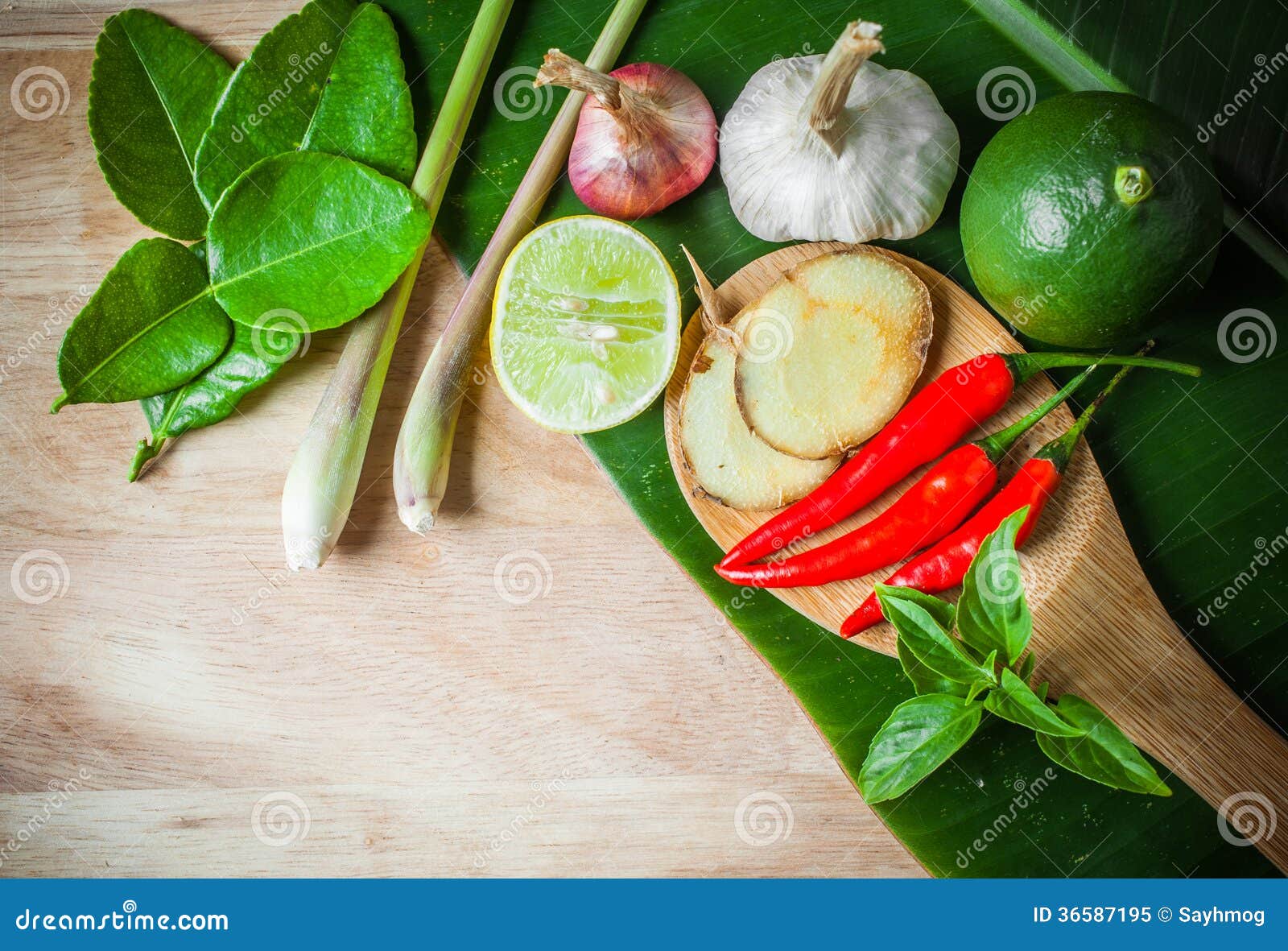 Vegetable of Food for Tom Yum Stock Image - Image of spice, galangal ...