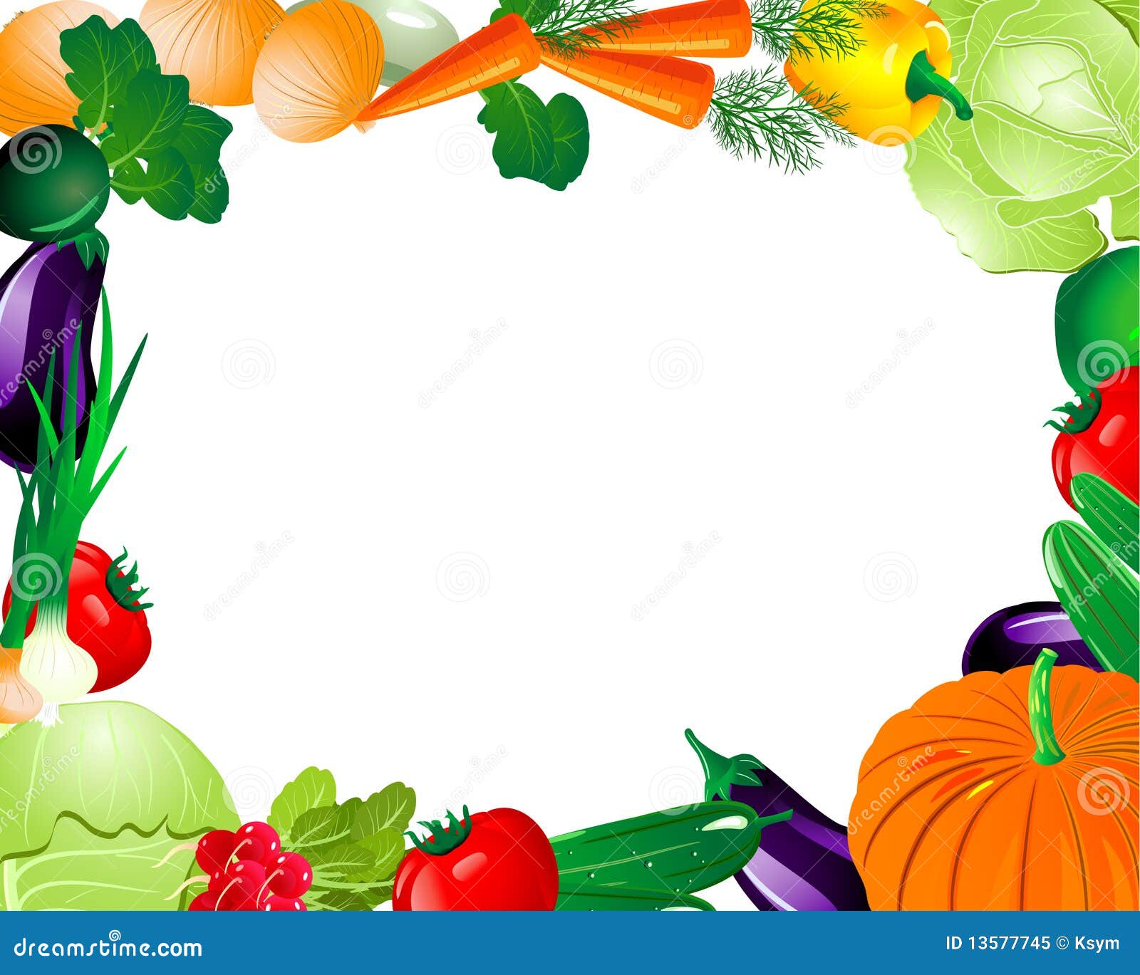 Vegetable Frame stock vector. Illustration of radish - 13577745