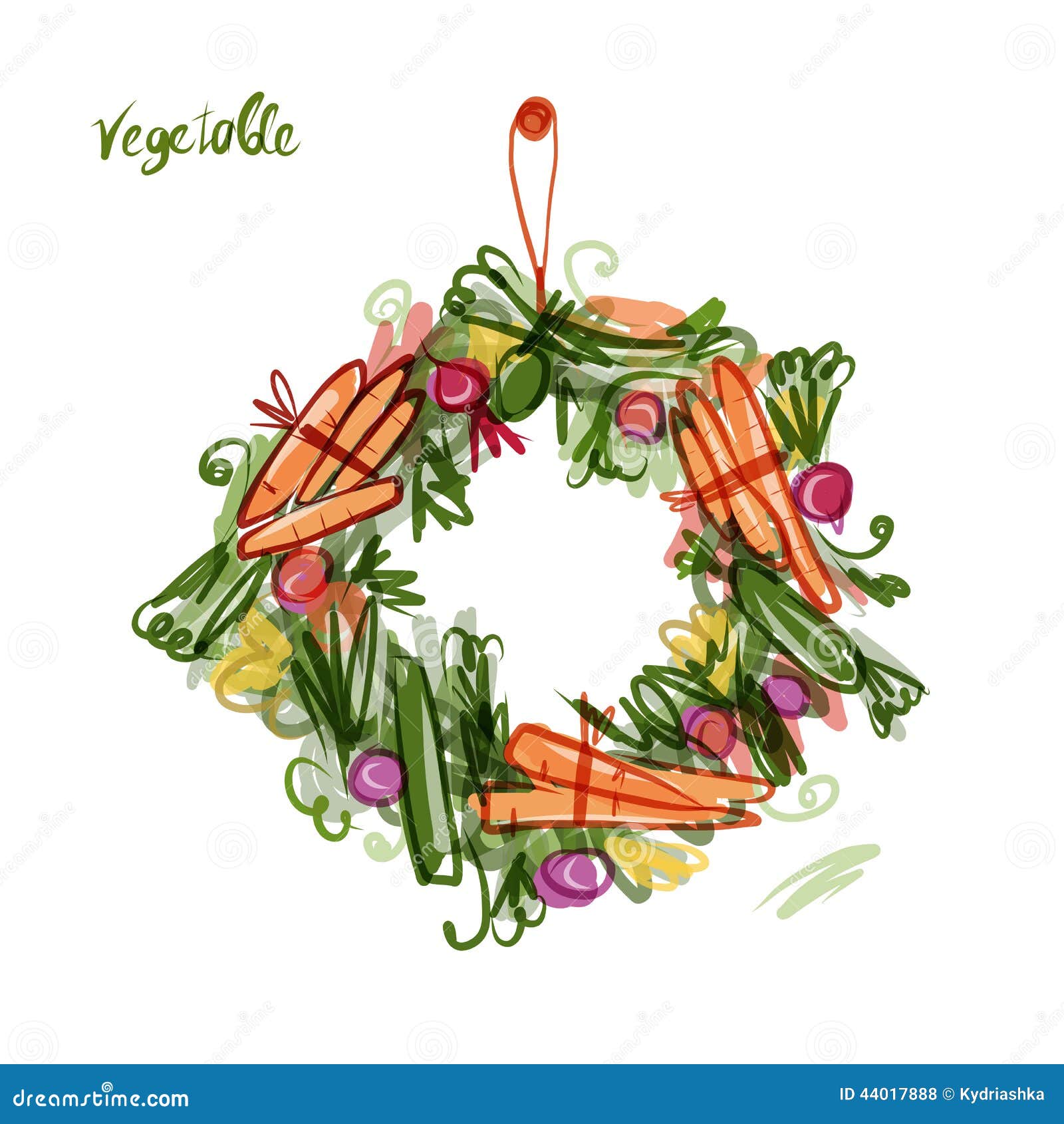 Vegetable Frame, Sketch for Your Design Stock Vector - Illustration of ...