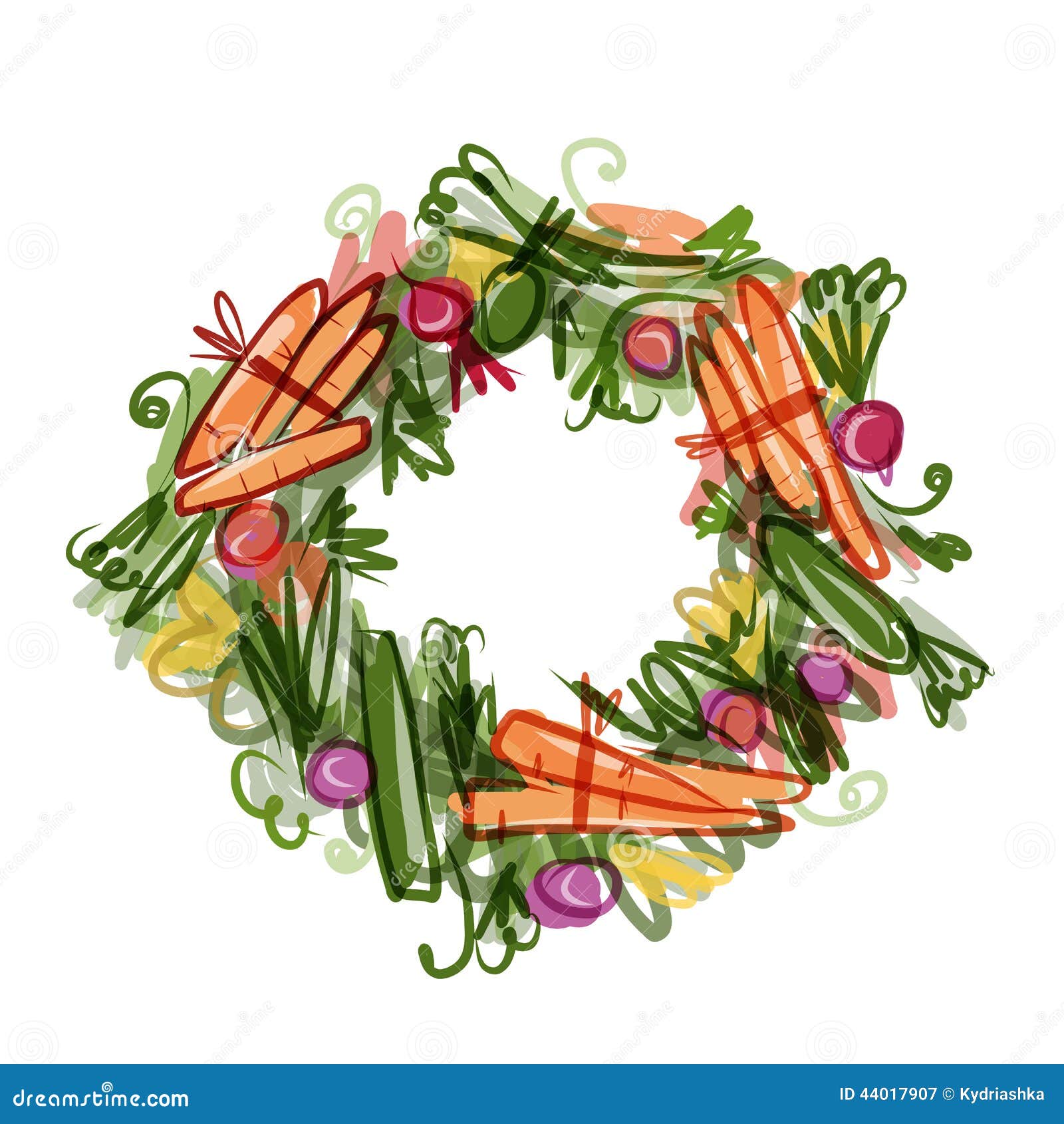 Vegetable Frame, Sketch for Your Design Stock Vector - Illustration of ...