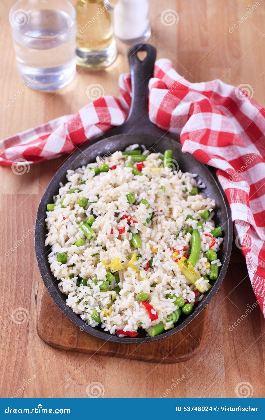 Vegetable fried rice stock photo. Image of beans, black - 63748024