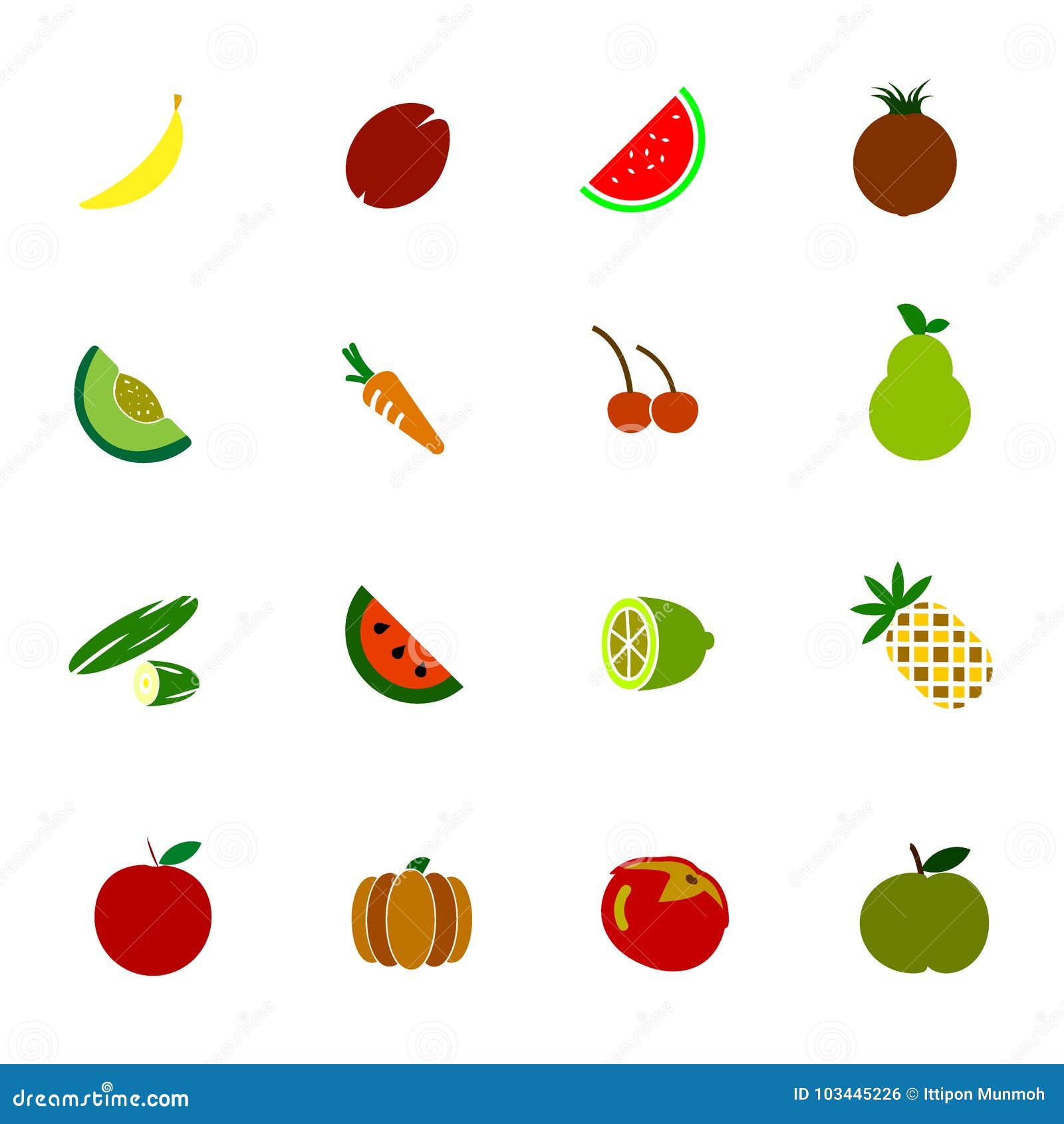 Vegetable and Fruit icon stock vector. Illustration of symbol - 103445226